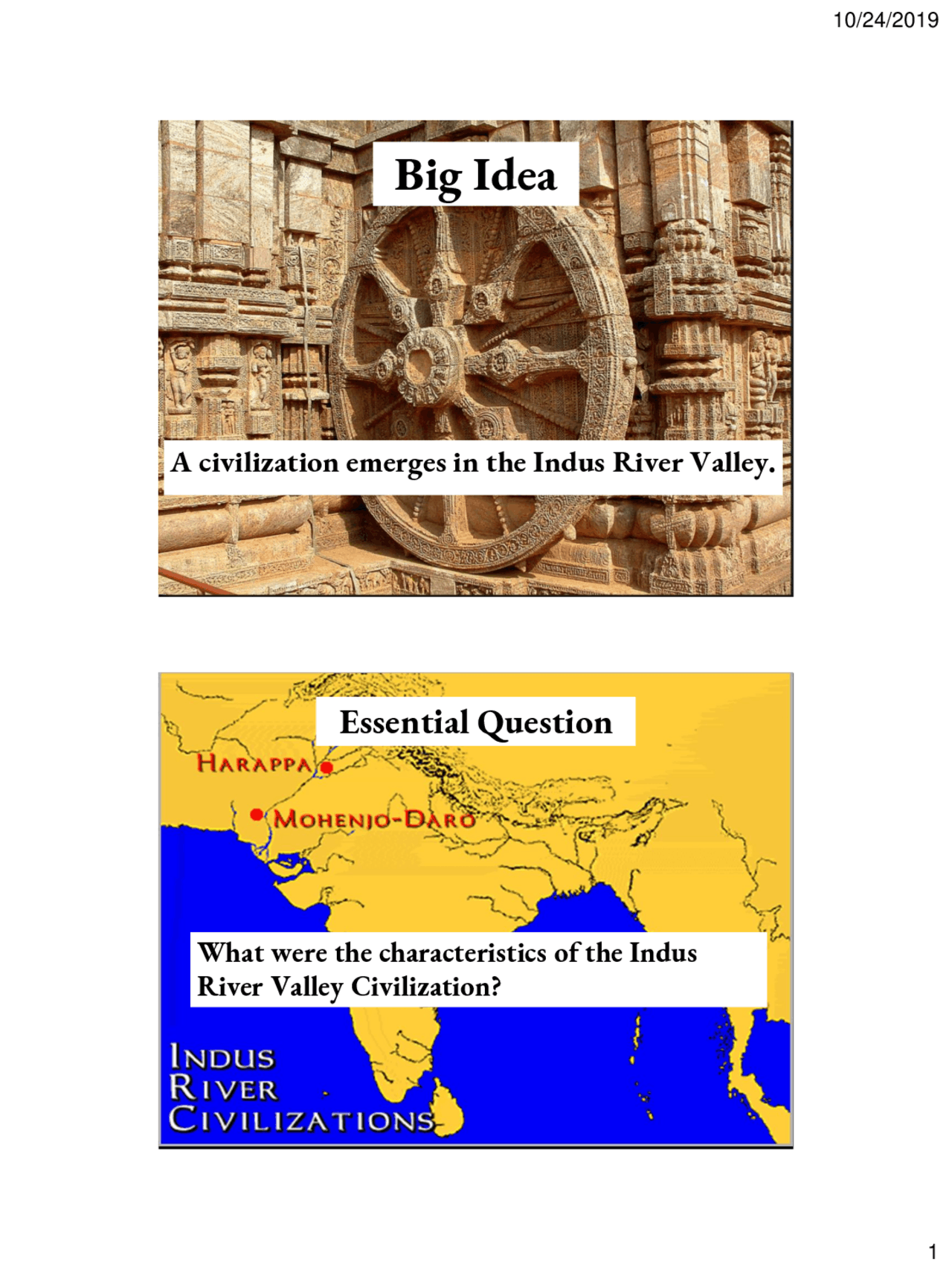 A civilization emerges in the Indus River Valley. | Study notes Indian ...