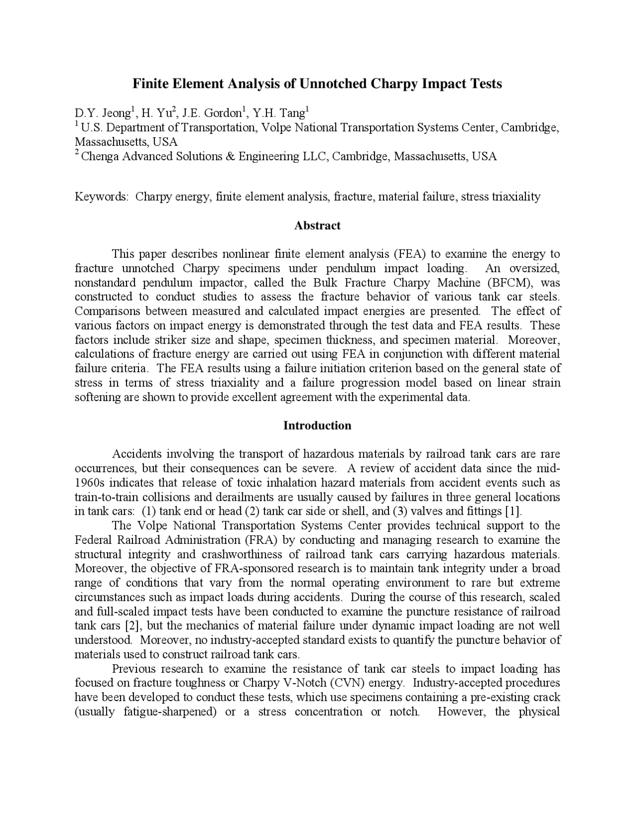 Finite Element Analysis Of Unnotched Charpy Impact Tests Lecture