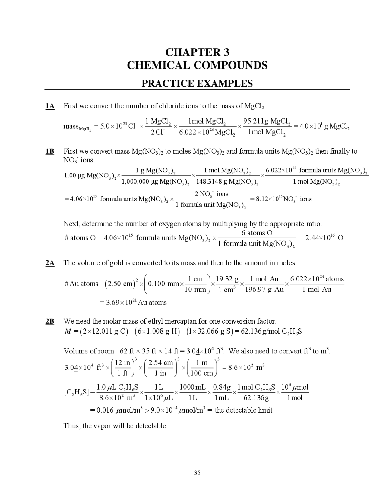 CHAPTER 3 CHEMICAL COMPOUNDS | Study notes Dimensional Analysis | Docsity