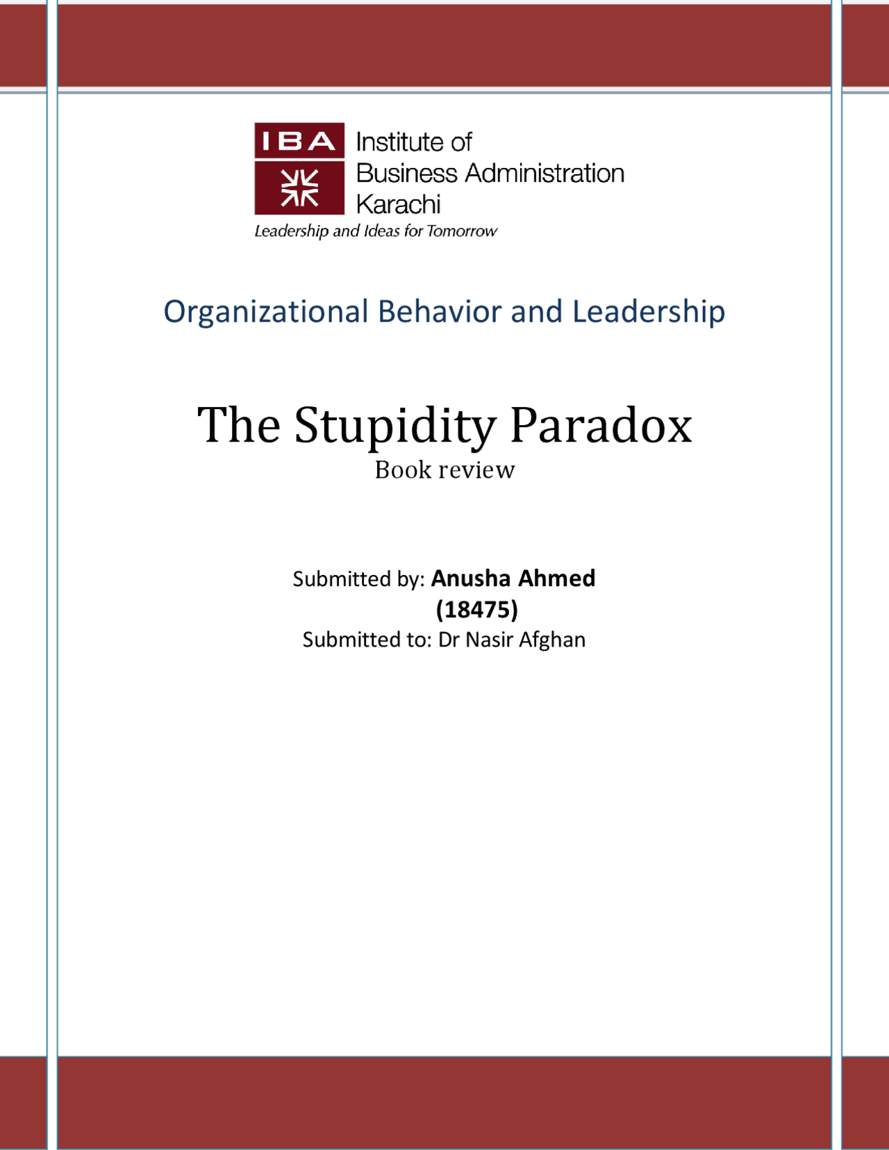 The Stupidity Paradox Lecture Notes Benchmarking Docsity