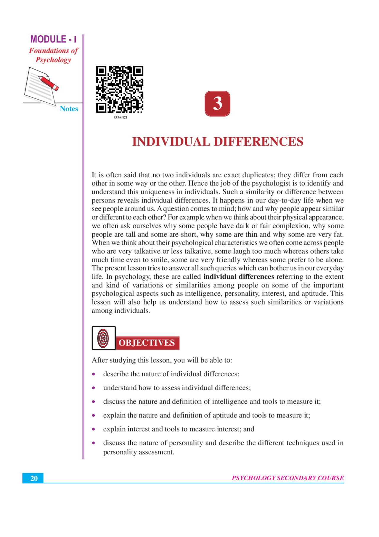INDIVIDUAL DIFFERENCES | Exercises Psychology | Docsity