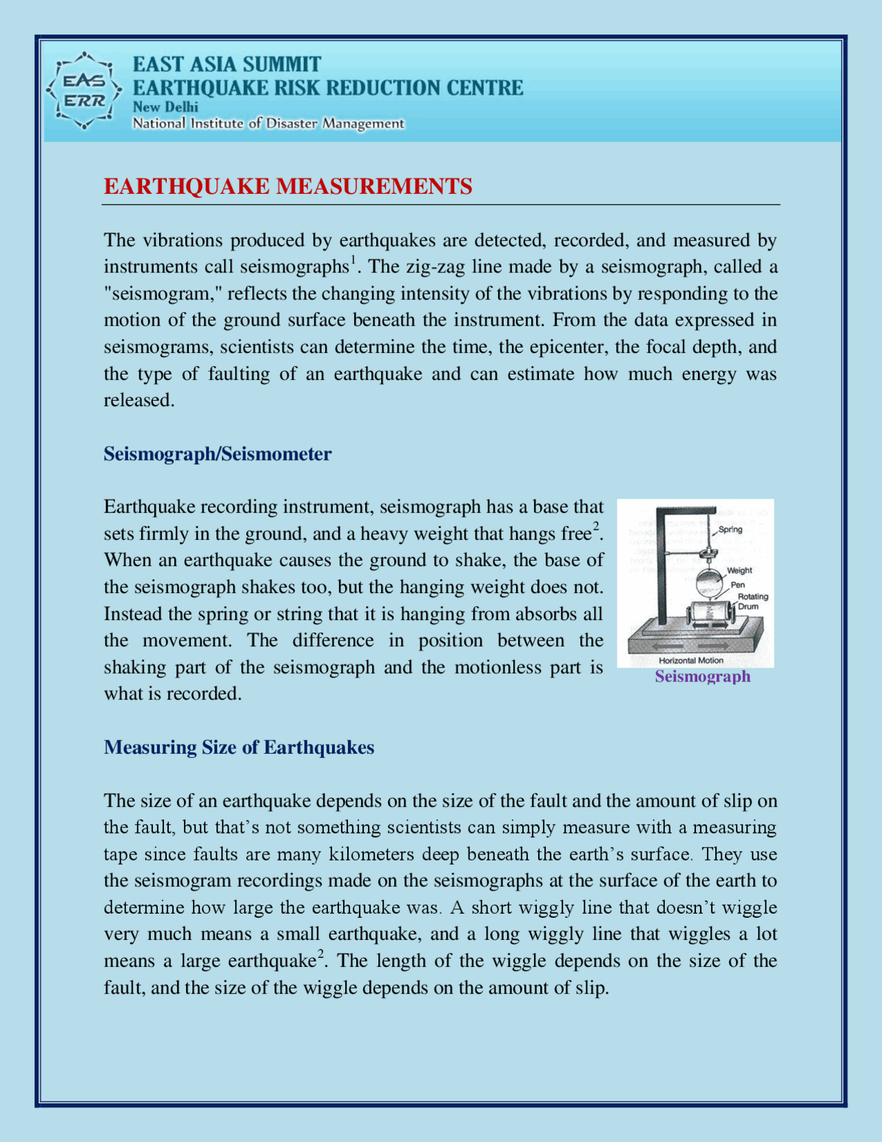 Earthquake Measurements Summaries Earth Sciences Docsity