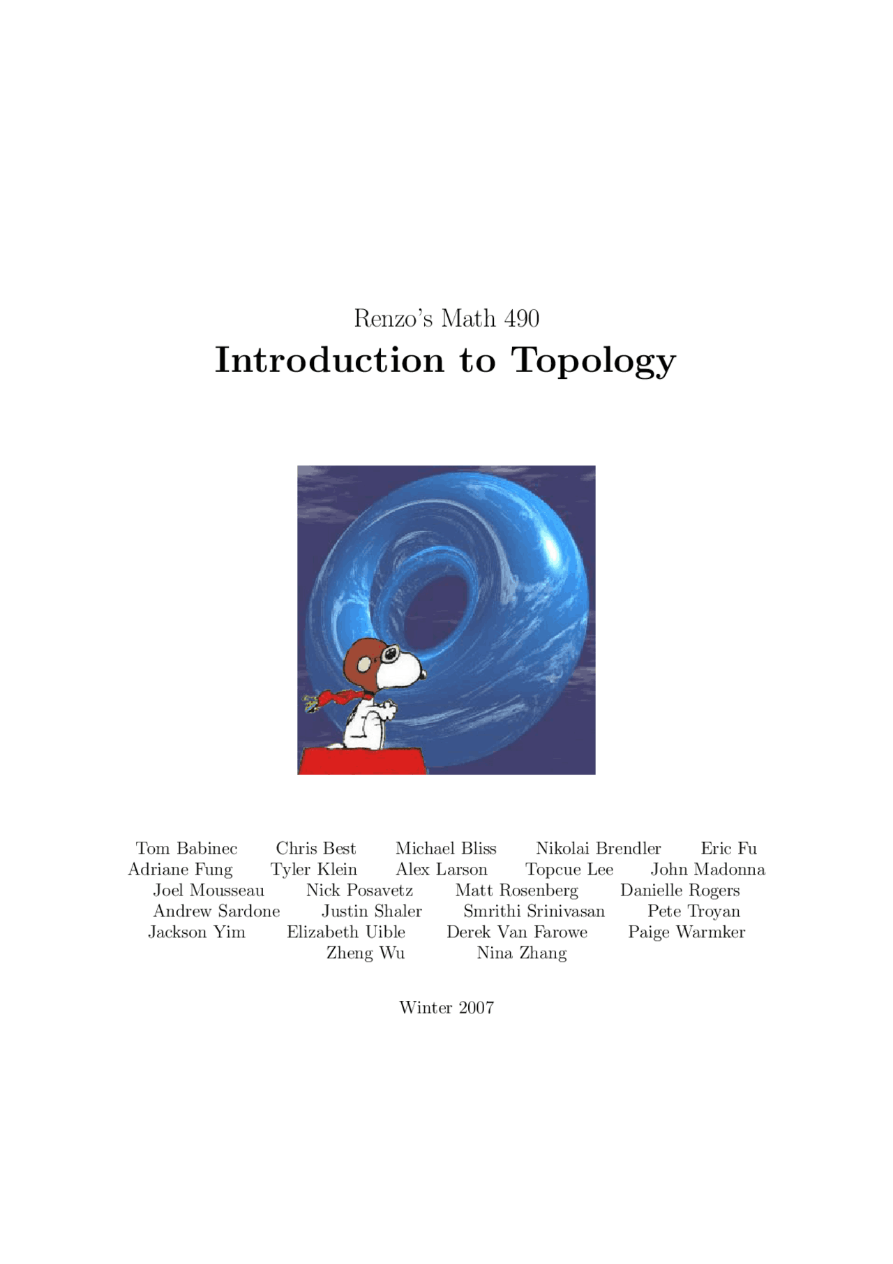 Introduction to Topology | Study Guides, Projects, Research Topology | Docsity