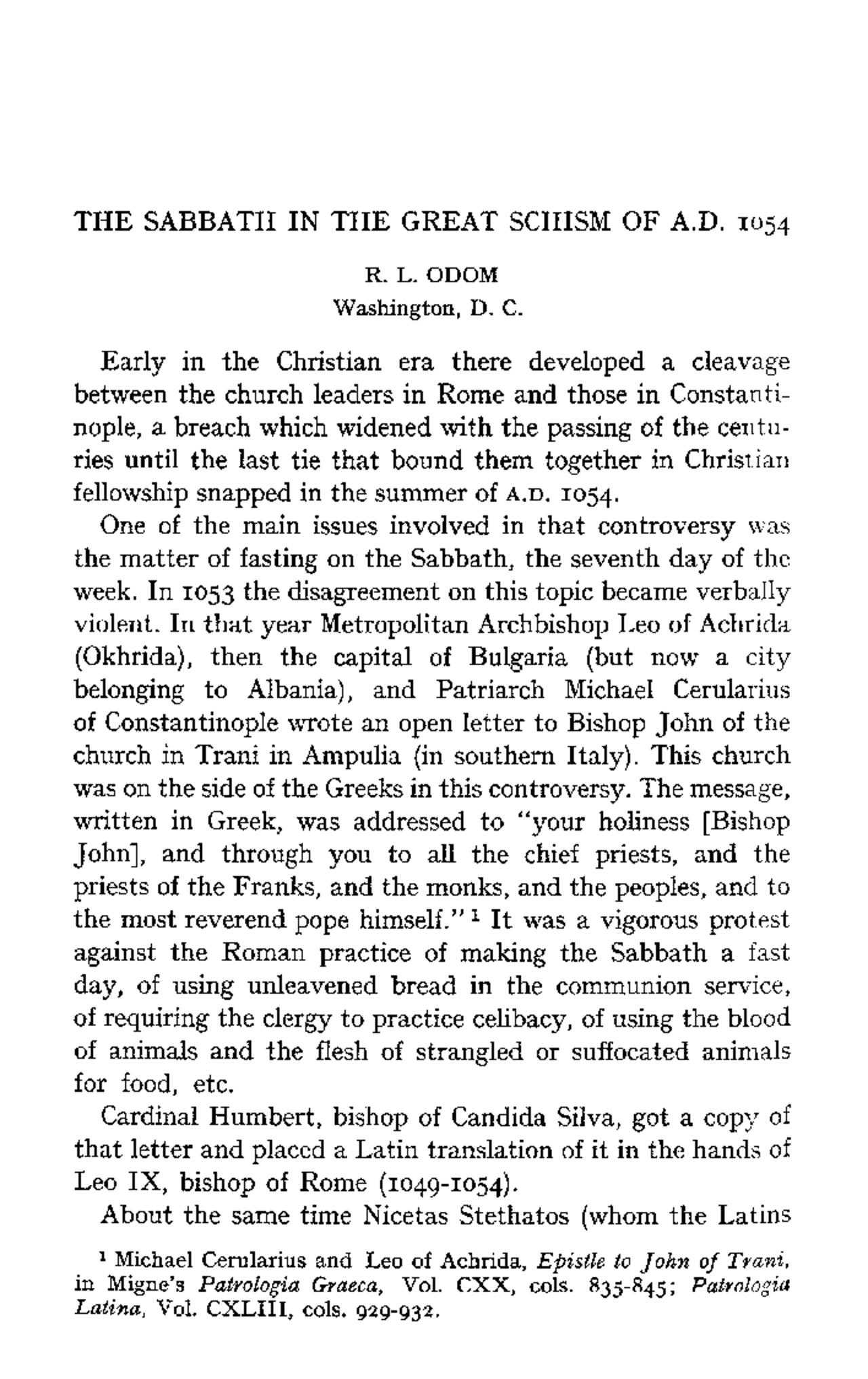 11th Century Sabbath Controversy: Fasting Differences in Eastern ...