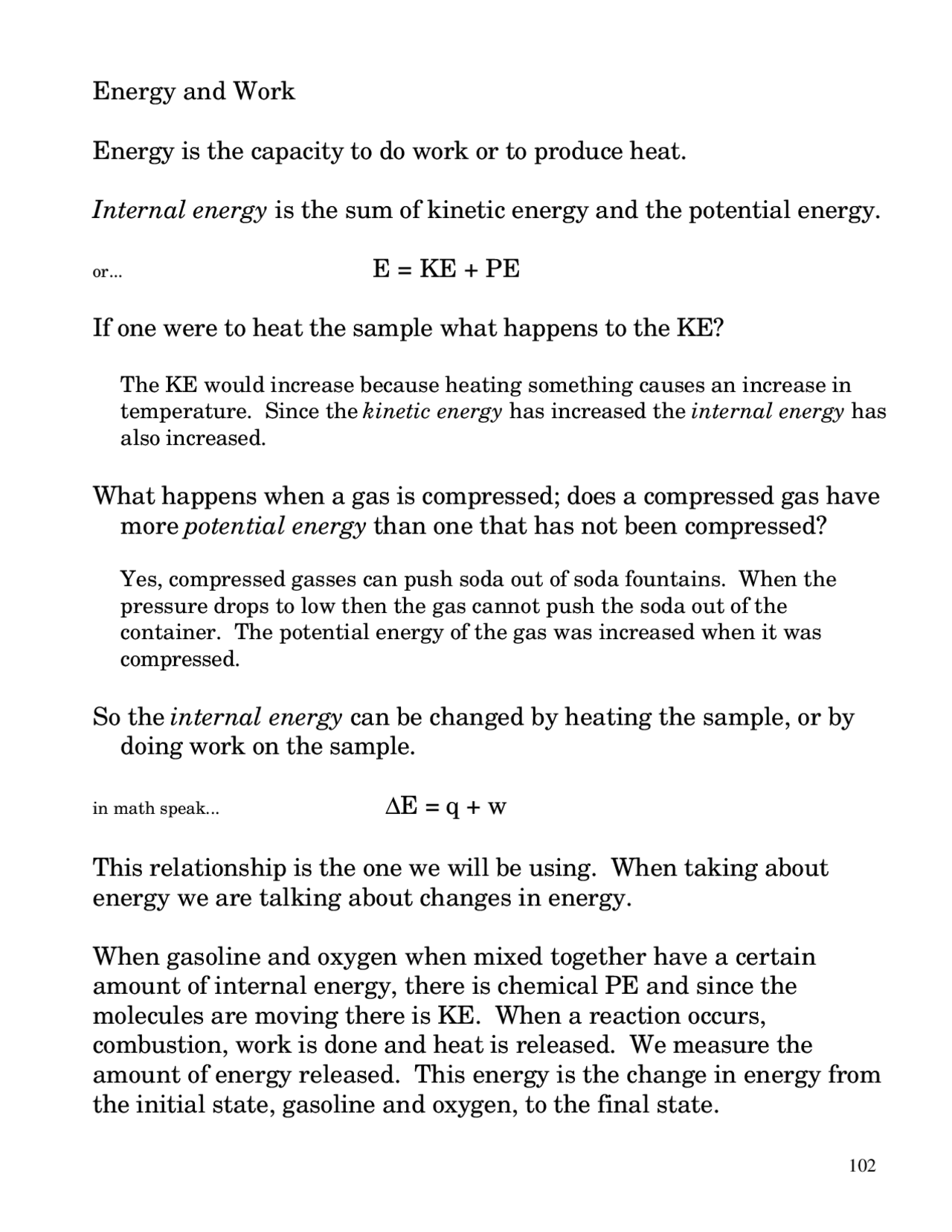 Energy and Internal Energy: Changes, Work, and Potential Energy | Study ...