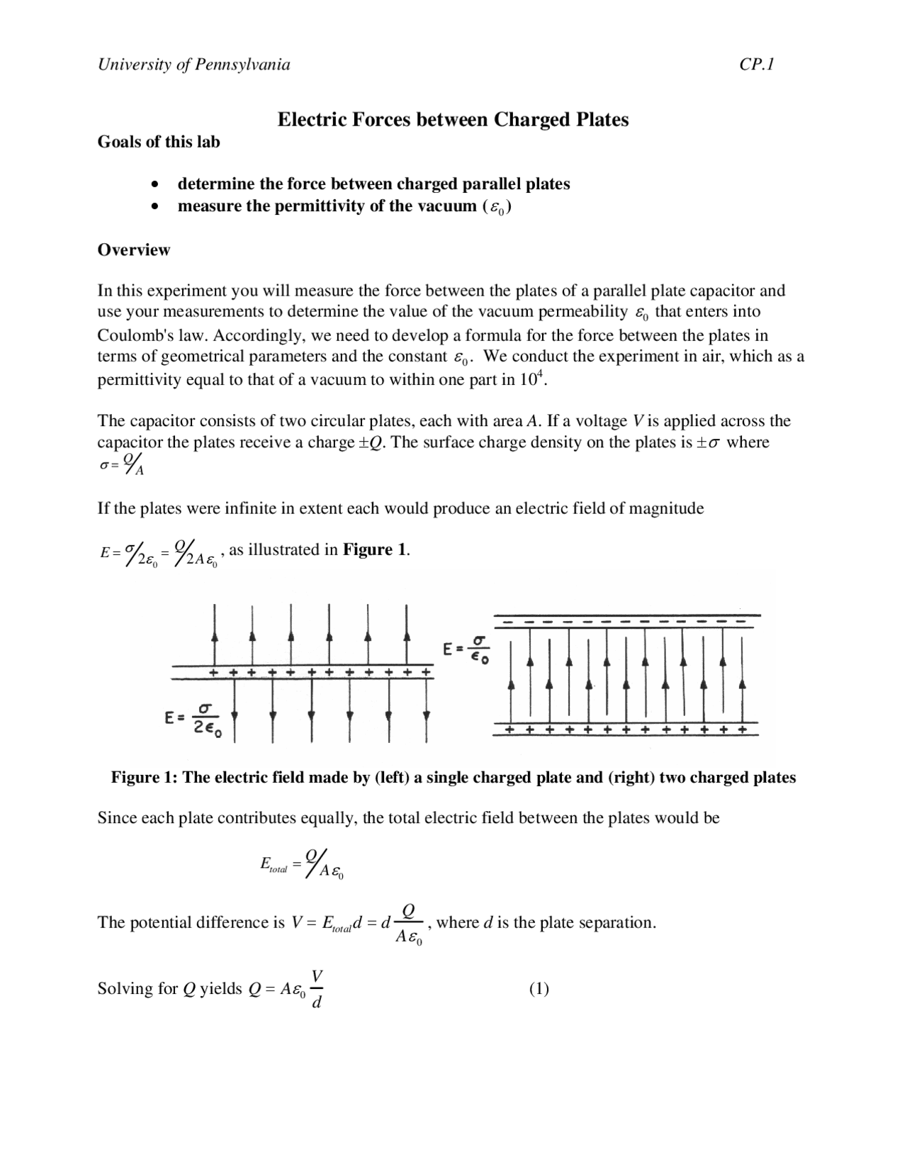 Electric Forces between Charged Plates | Study Guides, Projects ...