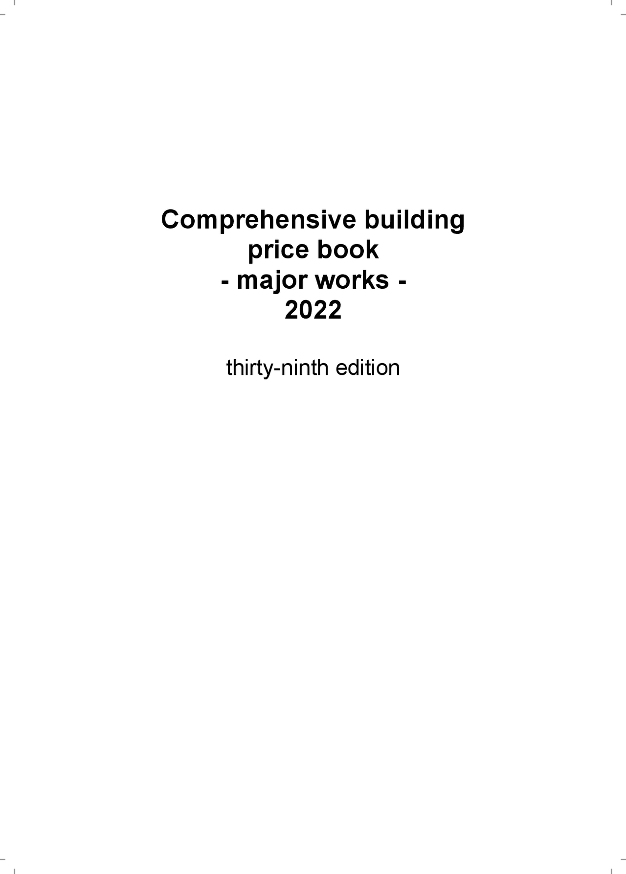 Comprehensive building price book - major works - 2022 | Exercises Construction | Docsity