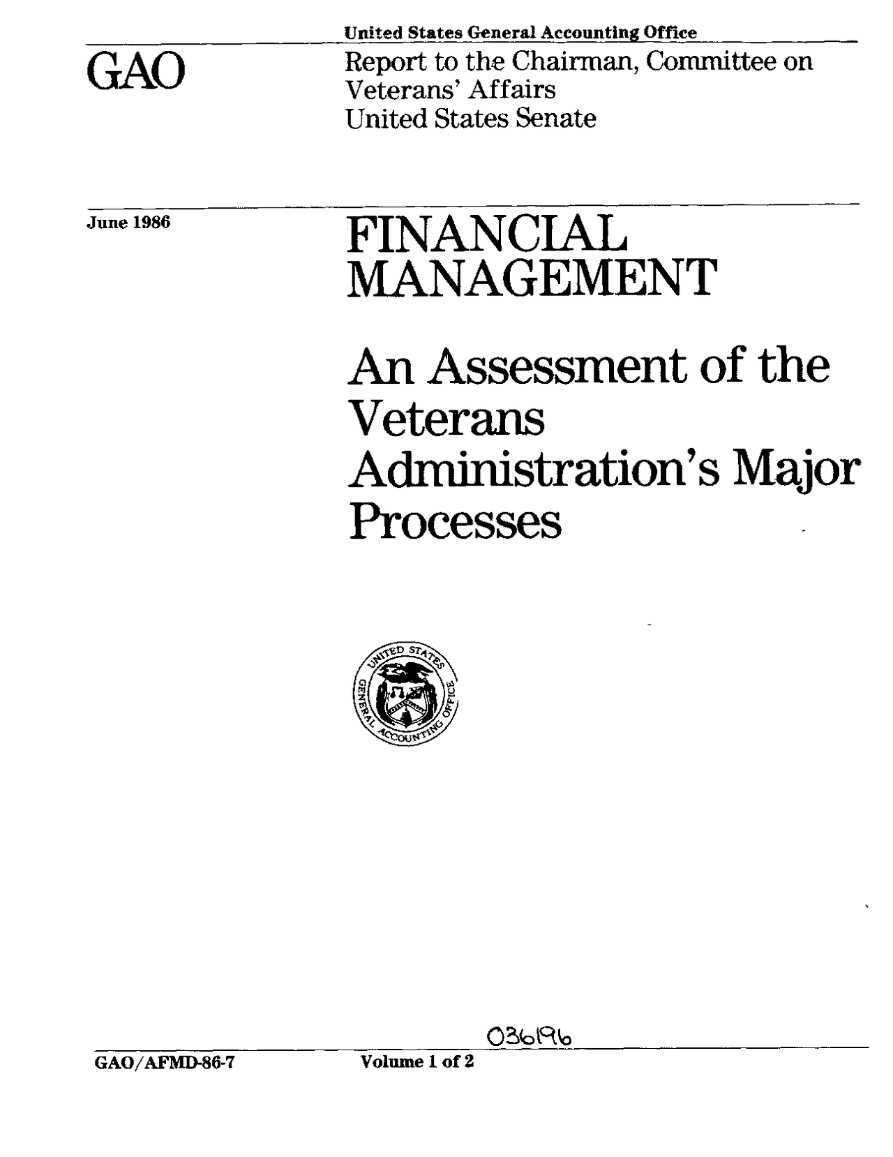 VA Financial Management: Current Improvement Efforts in Budget ...