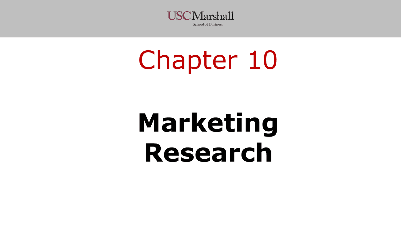 Marketing Research Chapter 10 Lecture Notes Marketing Docsity