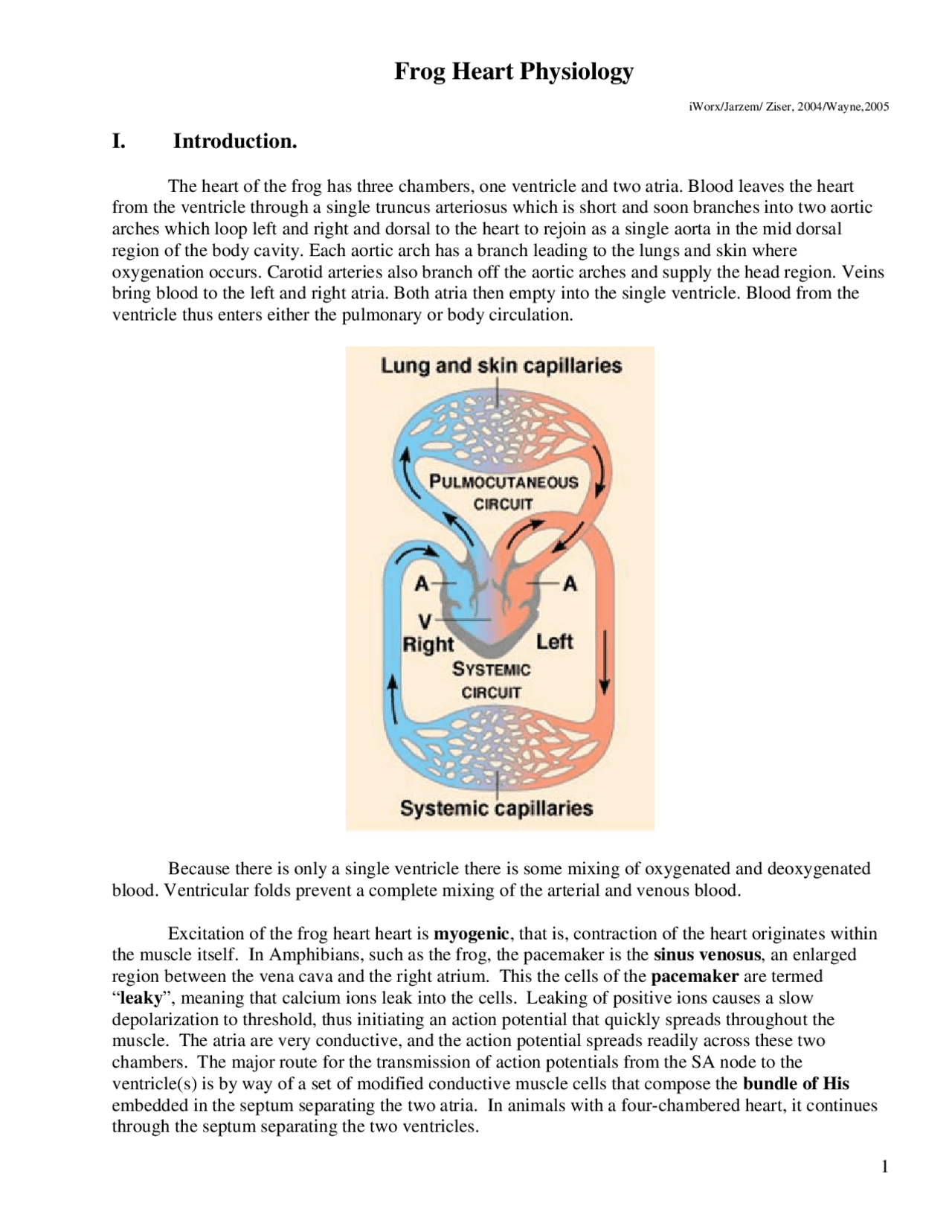 Frog Heart Physiology | Study notes Physiology | Docsity