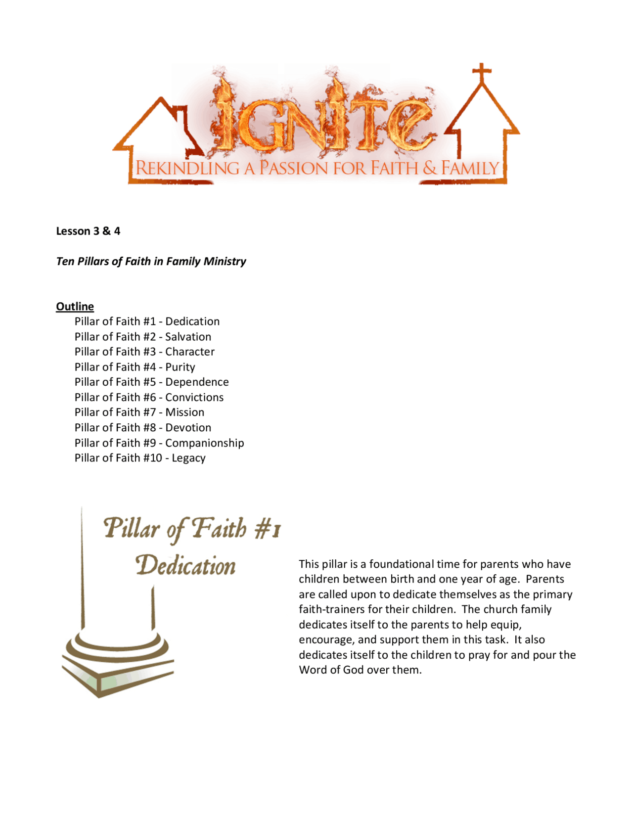Lesson 3 & 4 Ten Pillars of Faith in Family Ministry | Study notes ...