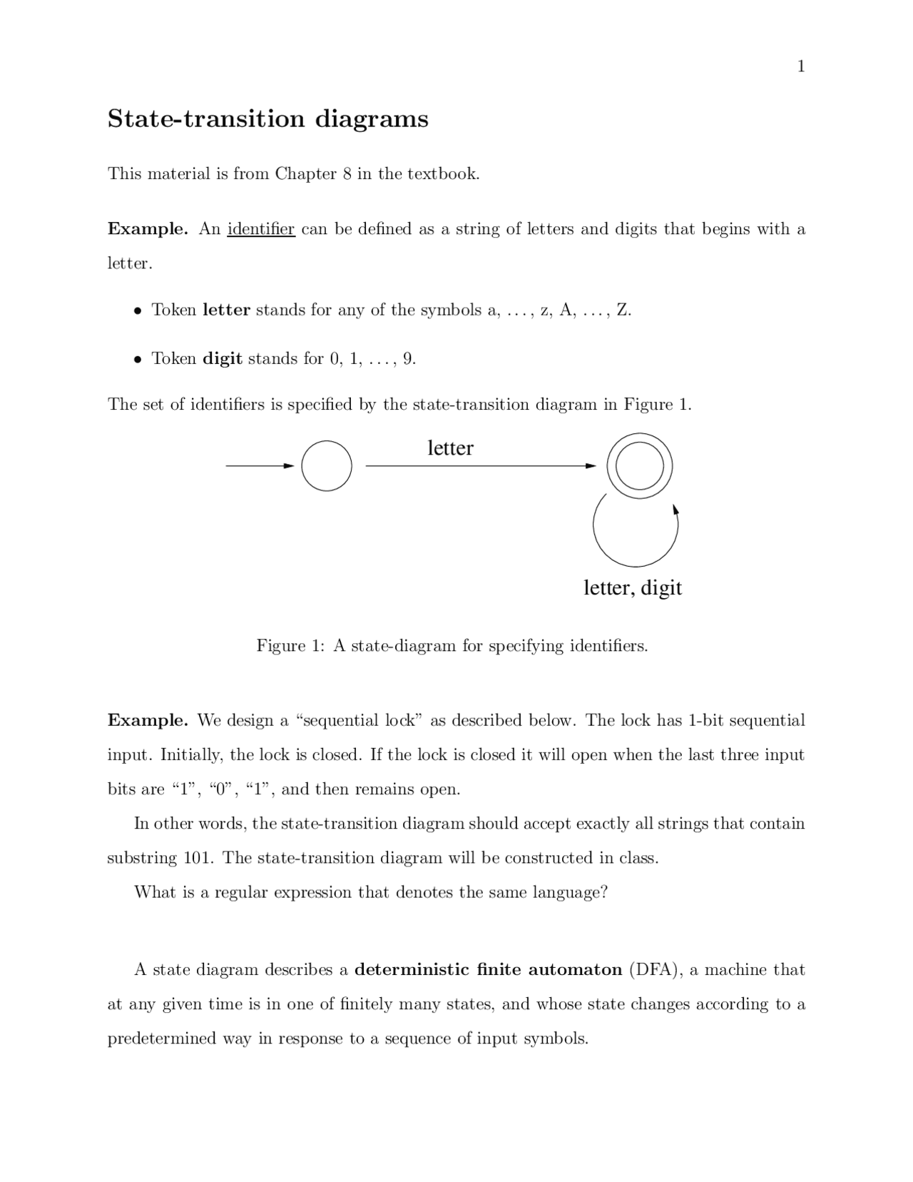 State-transition diagrams | Study notes Construction | Docsity