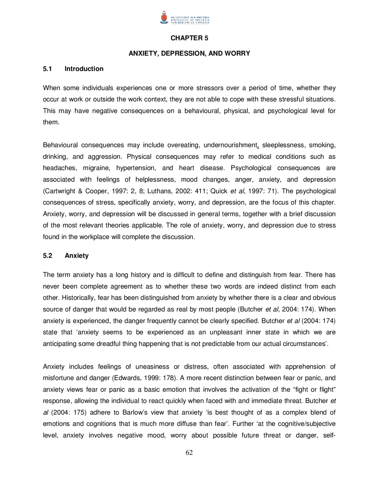 CHAPTER 5 ANXIETY, DEPRESSION, AND WORRY 5.1 ... | Slides Decision Making | Docsity