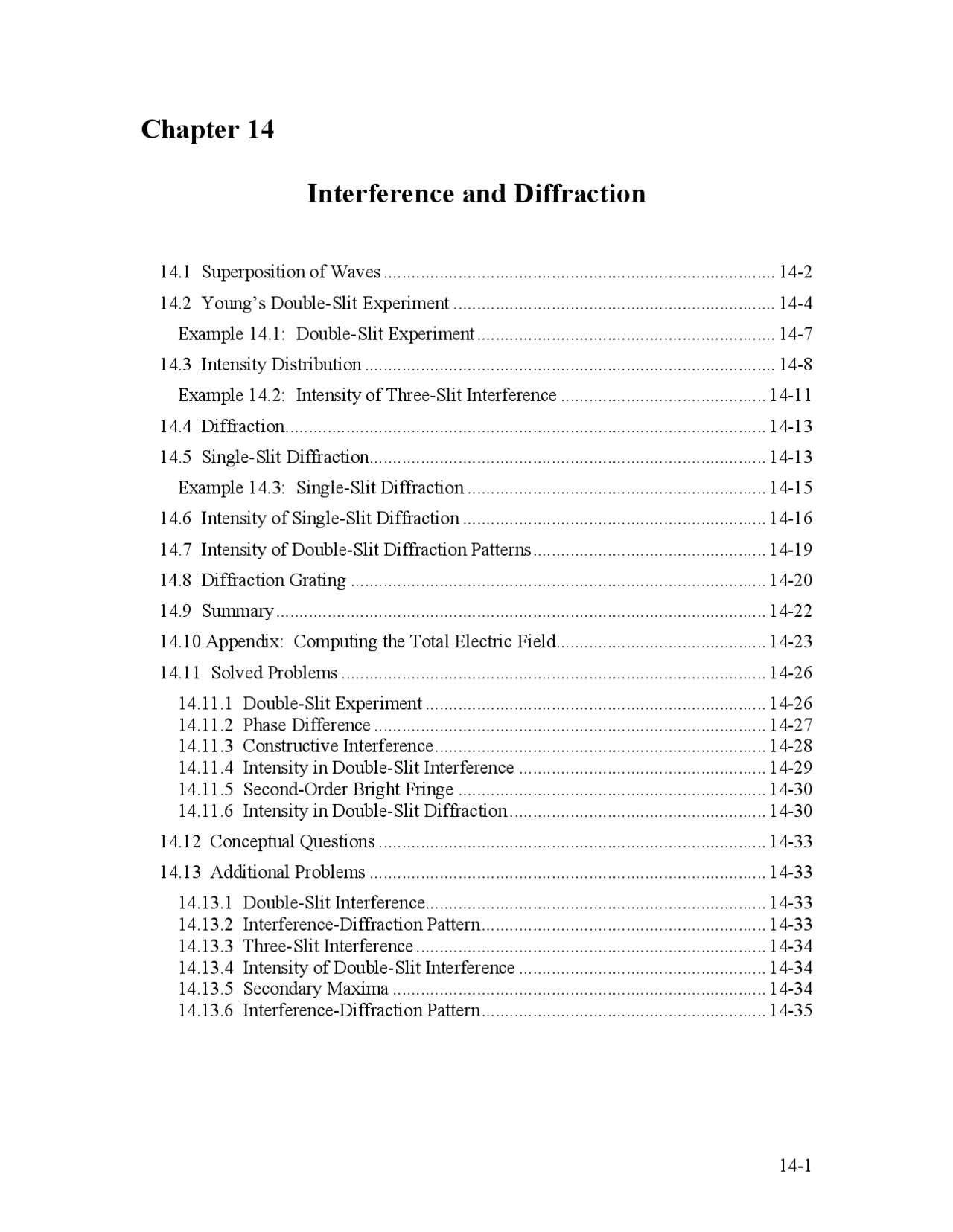 Chapter 14 Interference And Diffraction Lecture Notes Physics Docsity