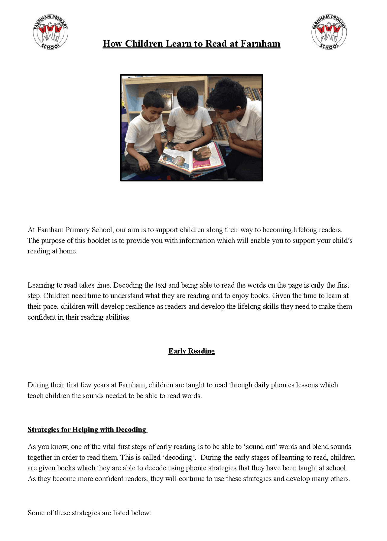 Supporting Children's Reading Development at Farnham Primary School: A Parent's Guide | Slides ...