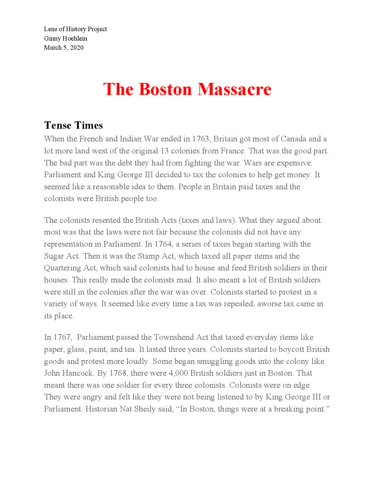 The Boston Massacre: A Turning Point in American History | Study notes ...