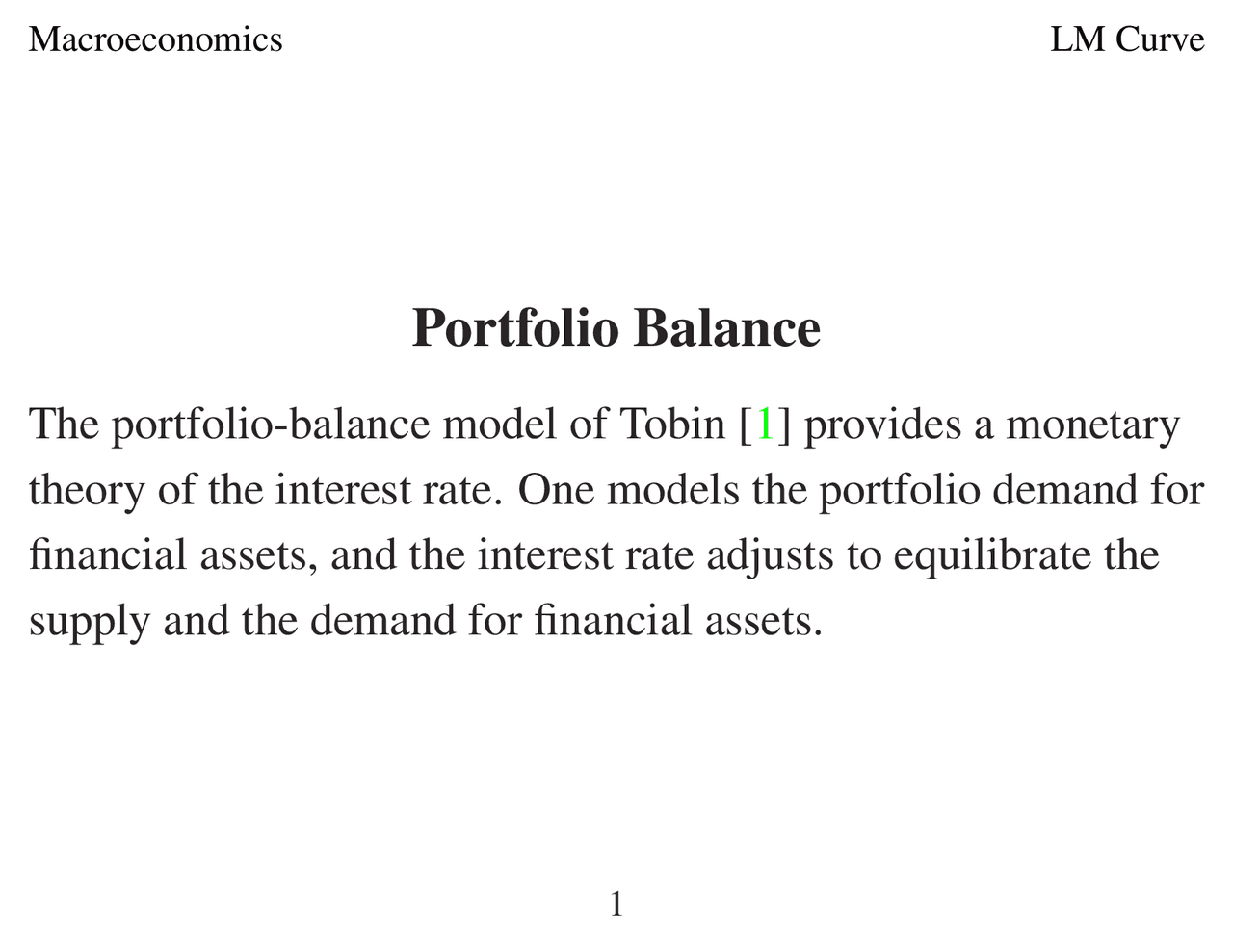 Macroeconomics Lm Curve Lecture Notes Macroeconomics Docsity