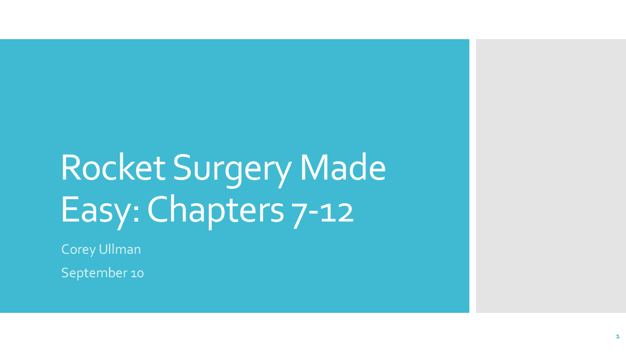 Rocket Surgery Made Easy: Chapters 7-12 | Esquemas y mapas conceptuales ...