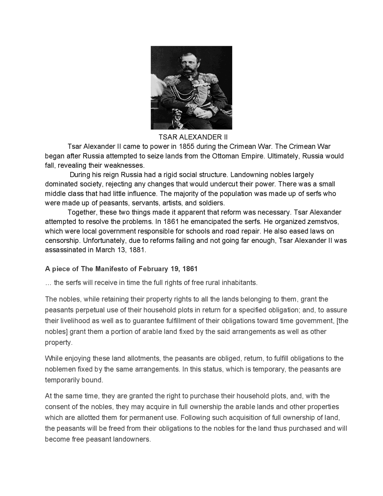 Reforms and Revolutions in Russia: The Reigns of Tsars Alexander II ...