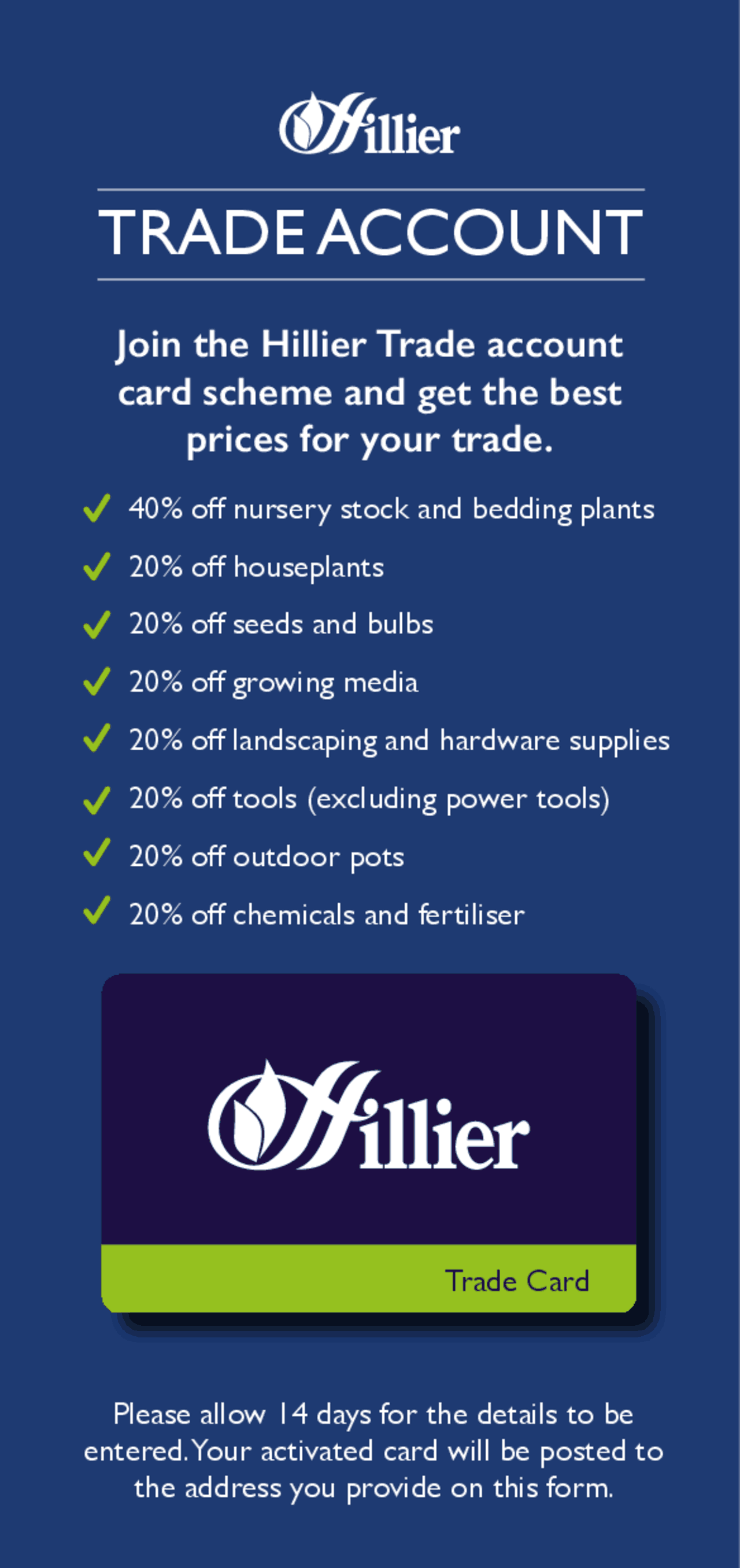 Hillier Trade Account Application: Discounts for Businesses in ...
