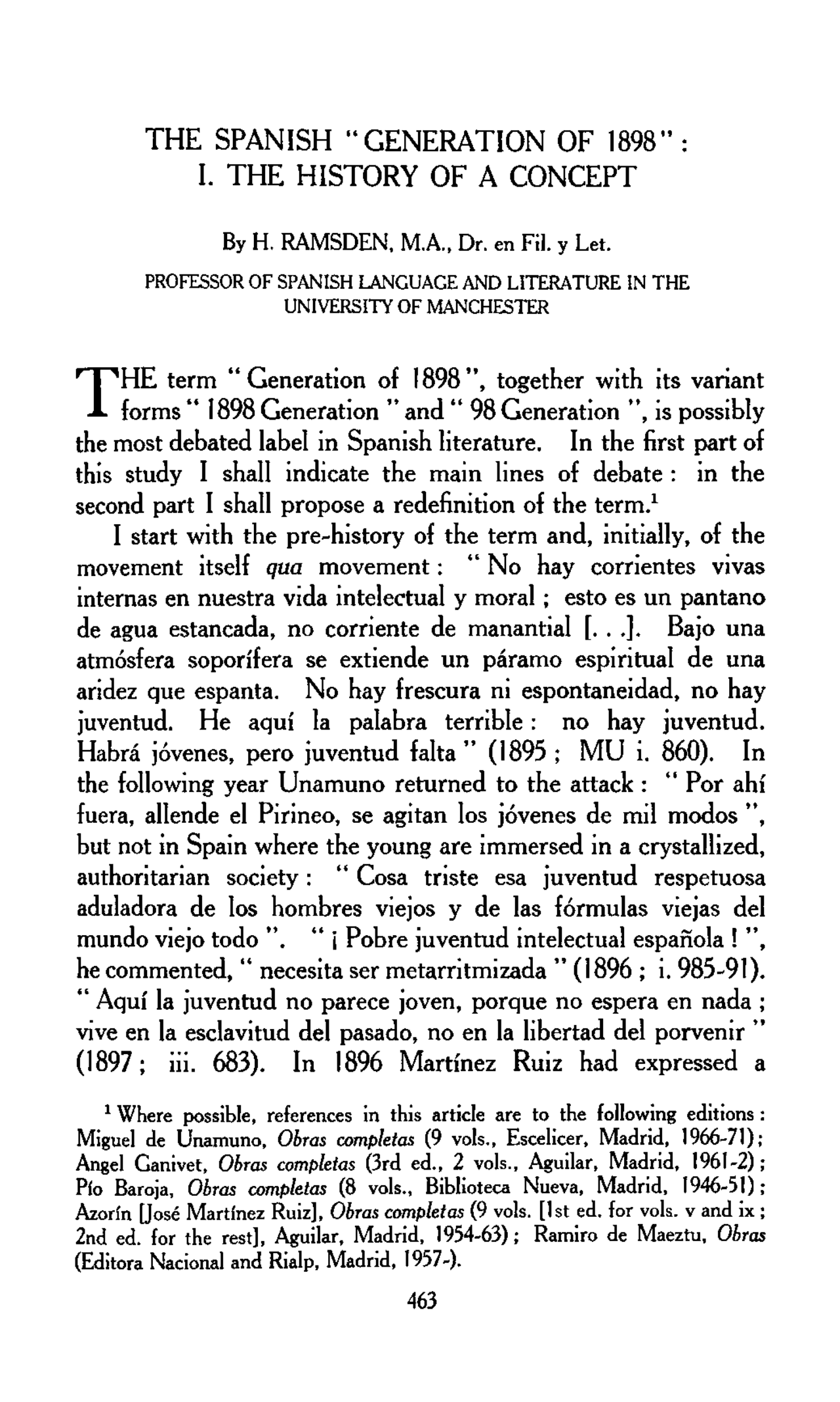 The Generation of 1898 in Spanish Literature: Modernism vs. 98 ...