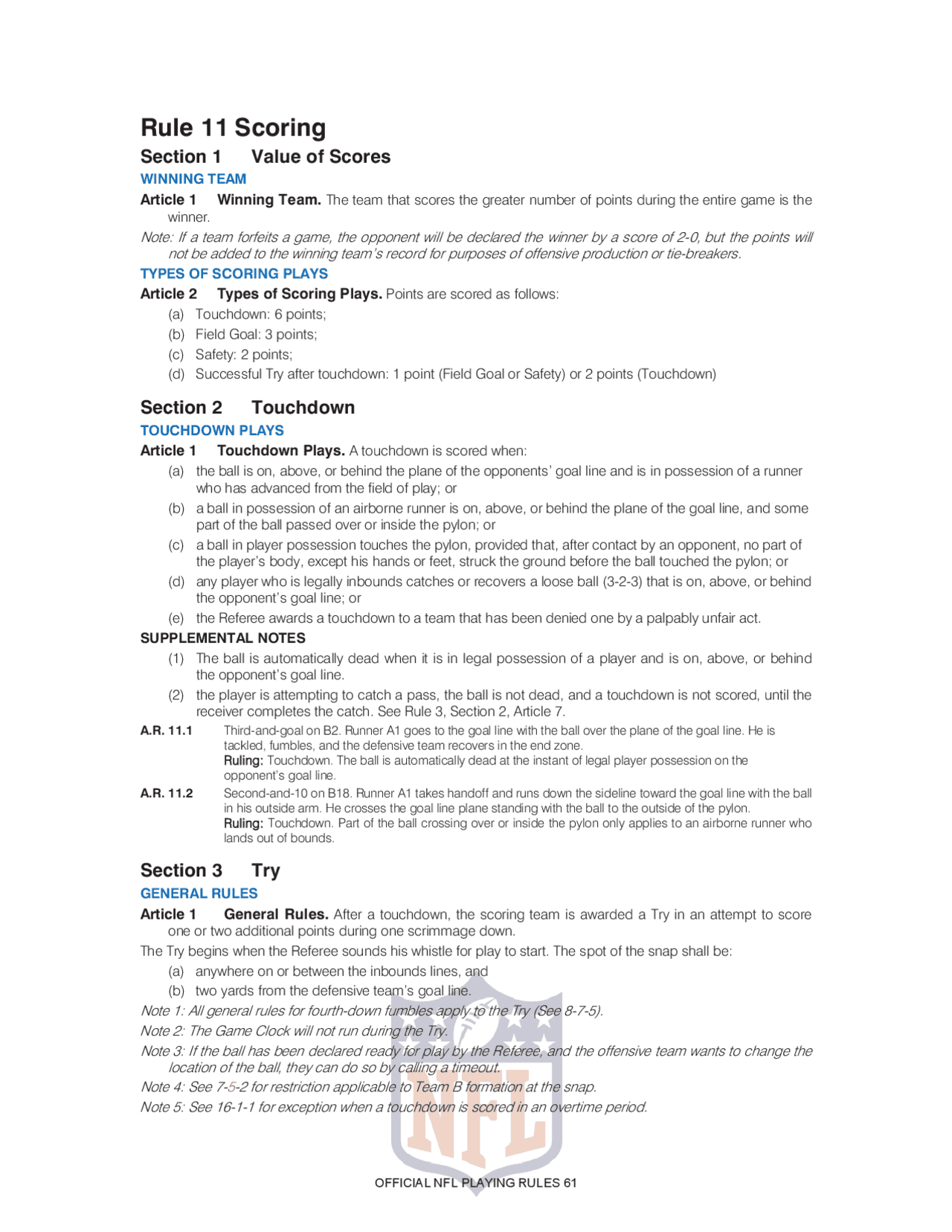 Rule 11 Scoring | Lecture notes Sport Studies | Docsity