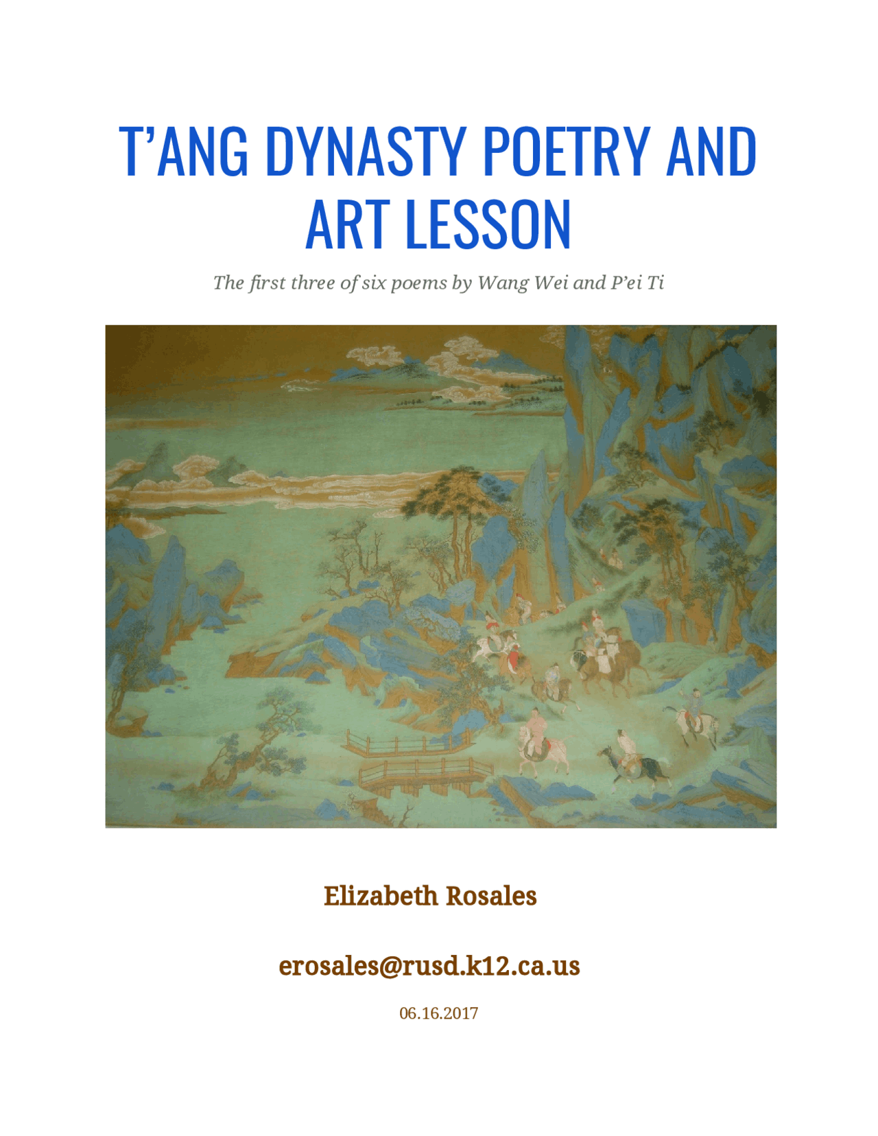 T'ANG DYNASTY POETRY AND ART LESSON | Slides Art | Docsity