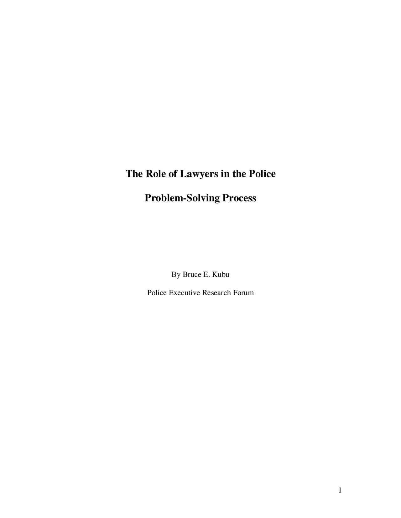The Role of Lawyers in the Police Problem-Solving Process | Lecture ...