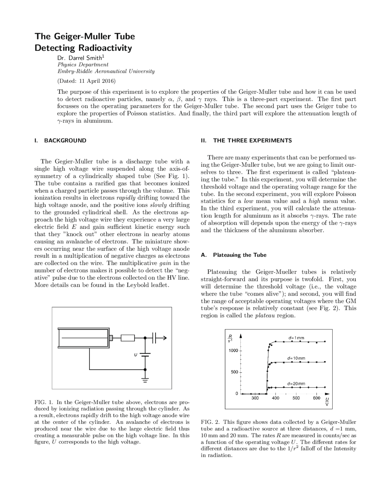 Exploring the Geiger-Muller Tube: Detection of Radioactivity and ...