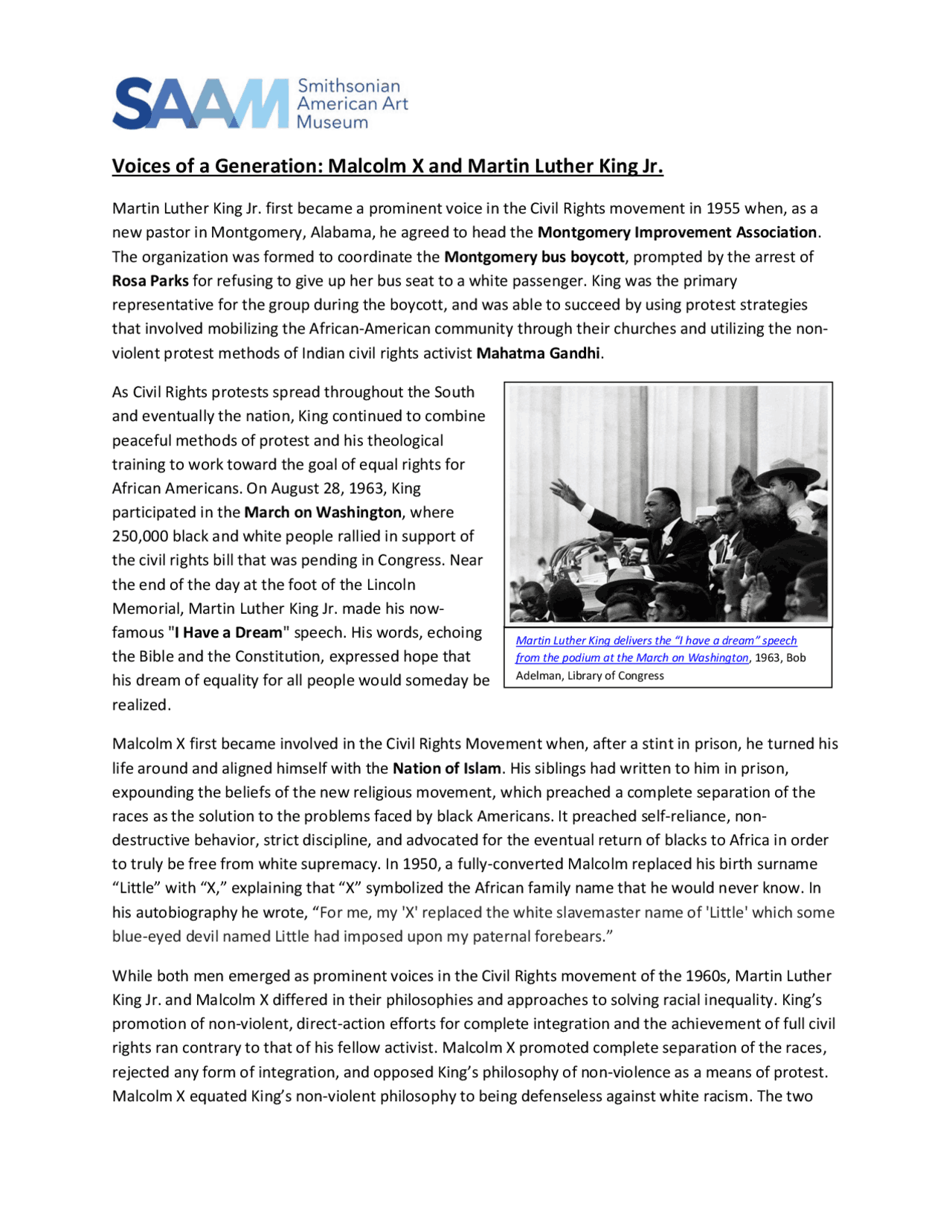 Voices of a Generation: Malcolm X and Martin Luther King Jr ...