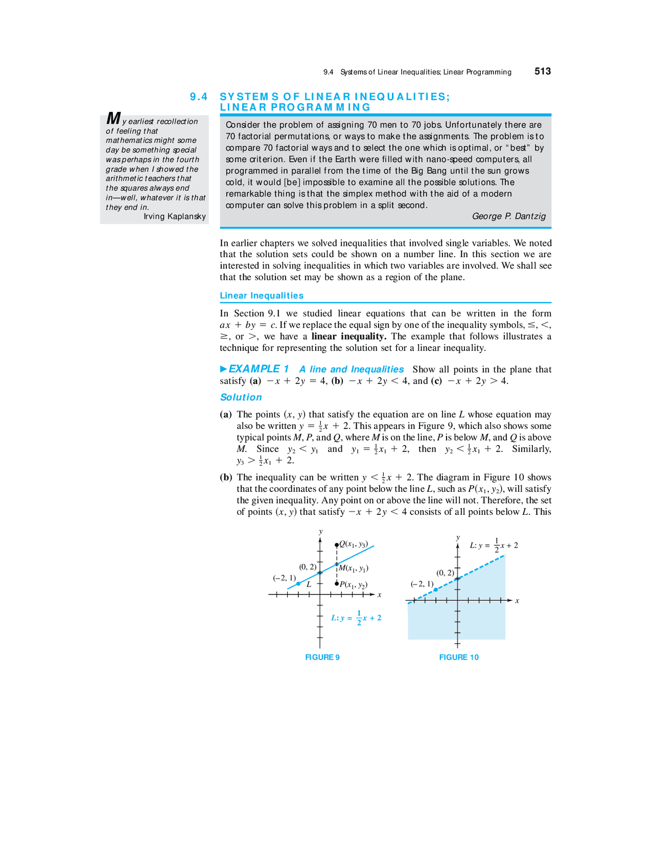 9.4 SYSTEMS OF LINEAR INEQUALITIES | Schemes and Mind Maps Linear Programming | Docsity