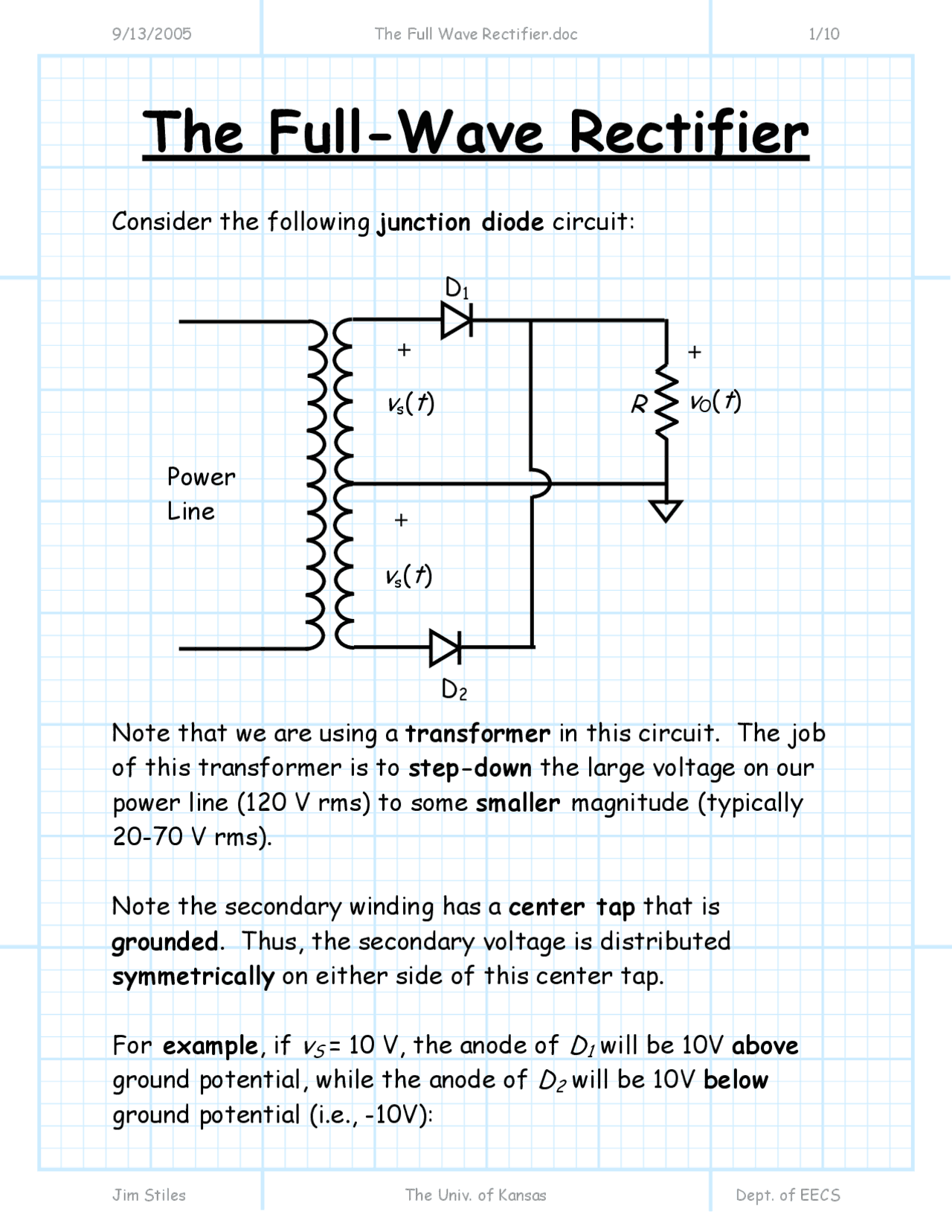 The Full-Wave Rectifier | Study Guides, Projects, Research Basic ...