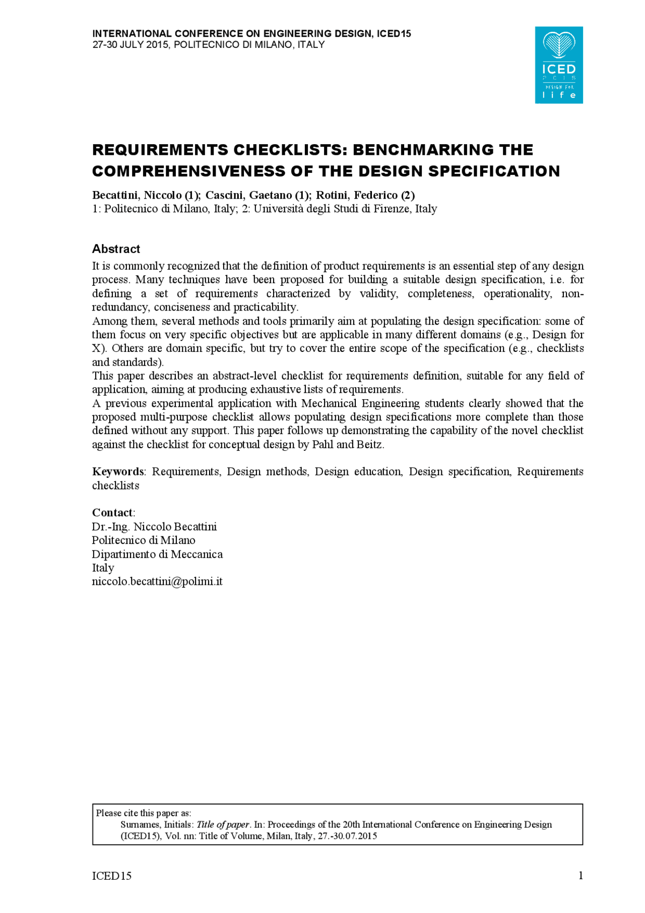 Checklist for Requirements Definition: Ensuring Comprehensive Design ...