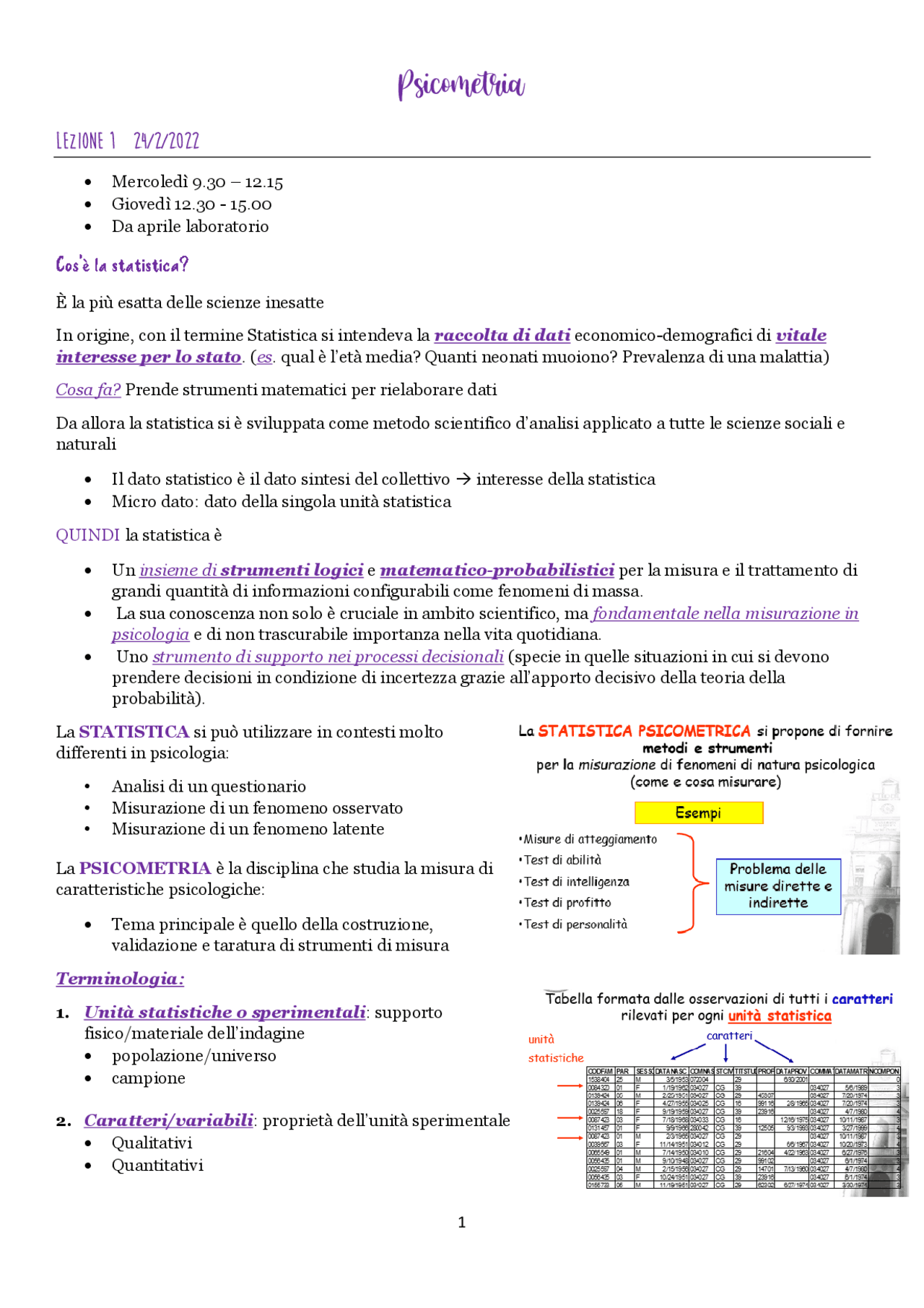 Appunti E Slide Di Psicometria Appunti Di Psicometria Docsity