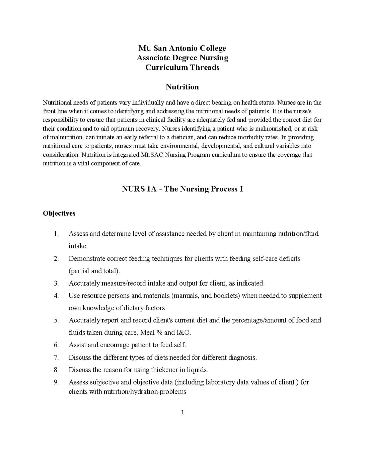 Nutrition Threads | Lecture notes Nutrition | Docsity