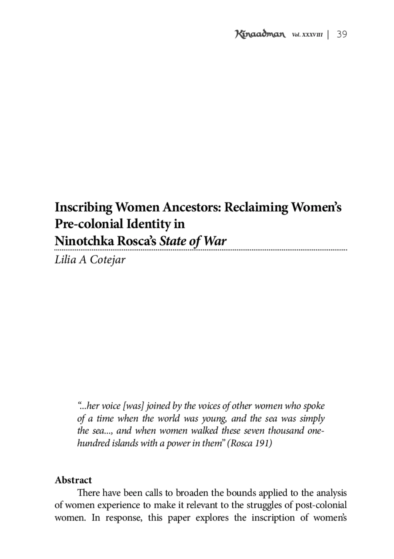 Reclaiming Women's Pre-colonial Identity in Ninotchka ... | Lecture ...