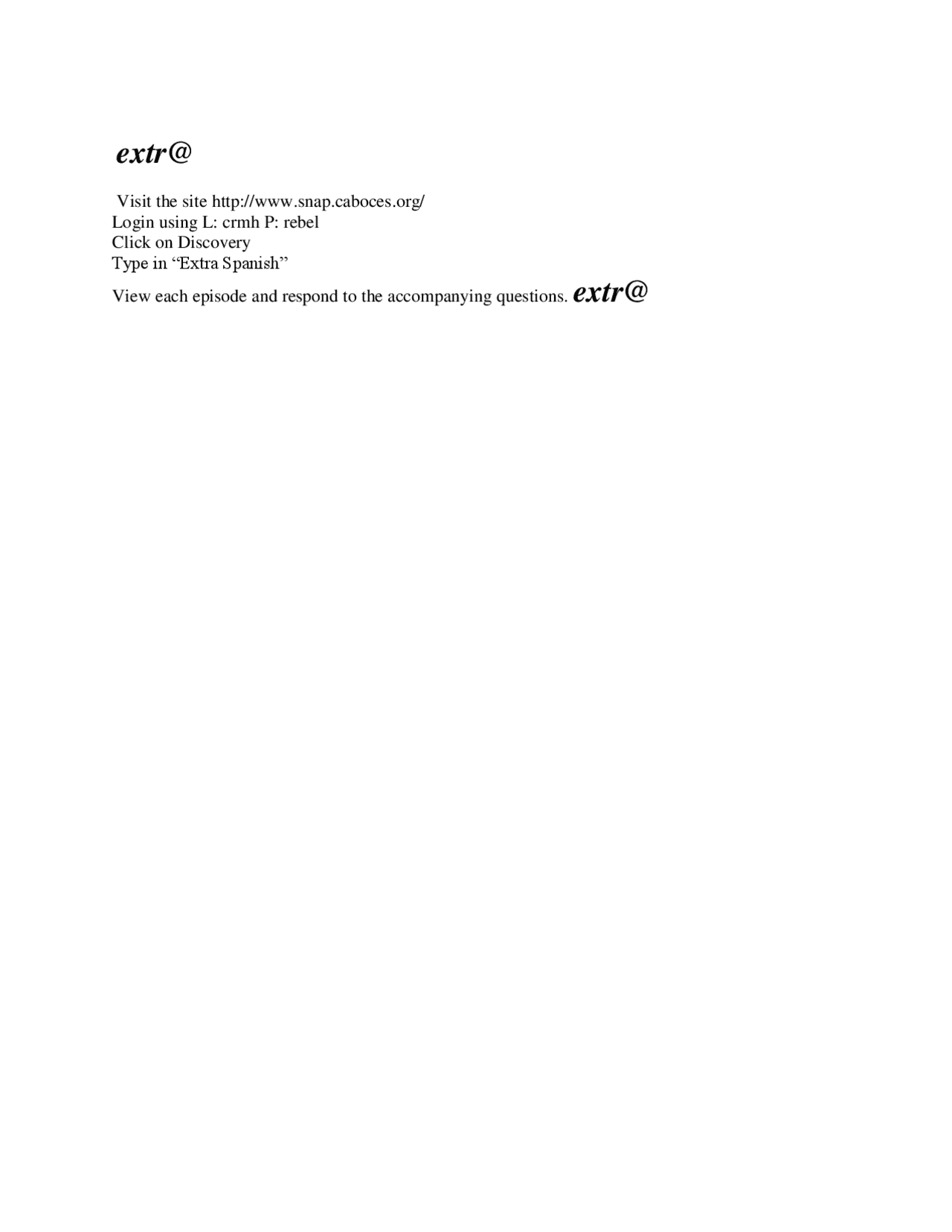 Extra Spanish Tv Series Projectpdf Lecture Notes Spanish Docsity
