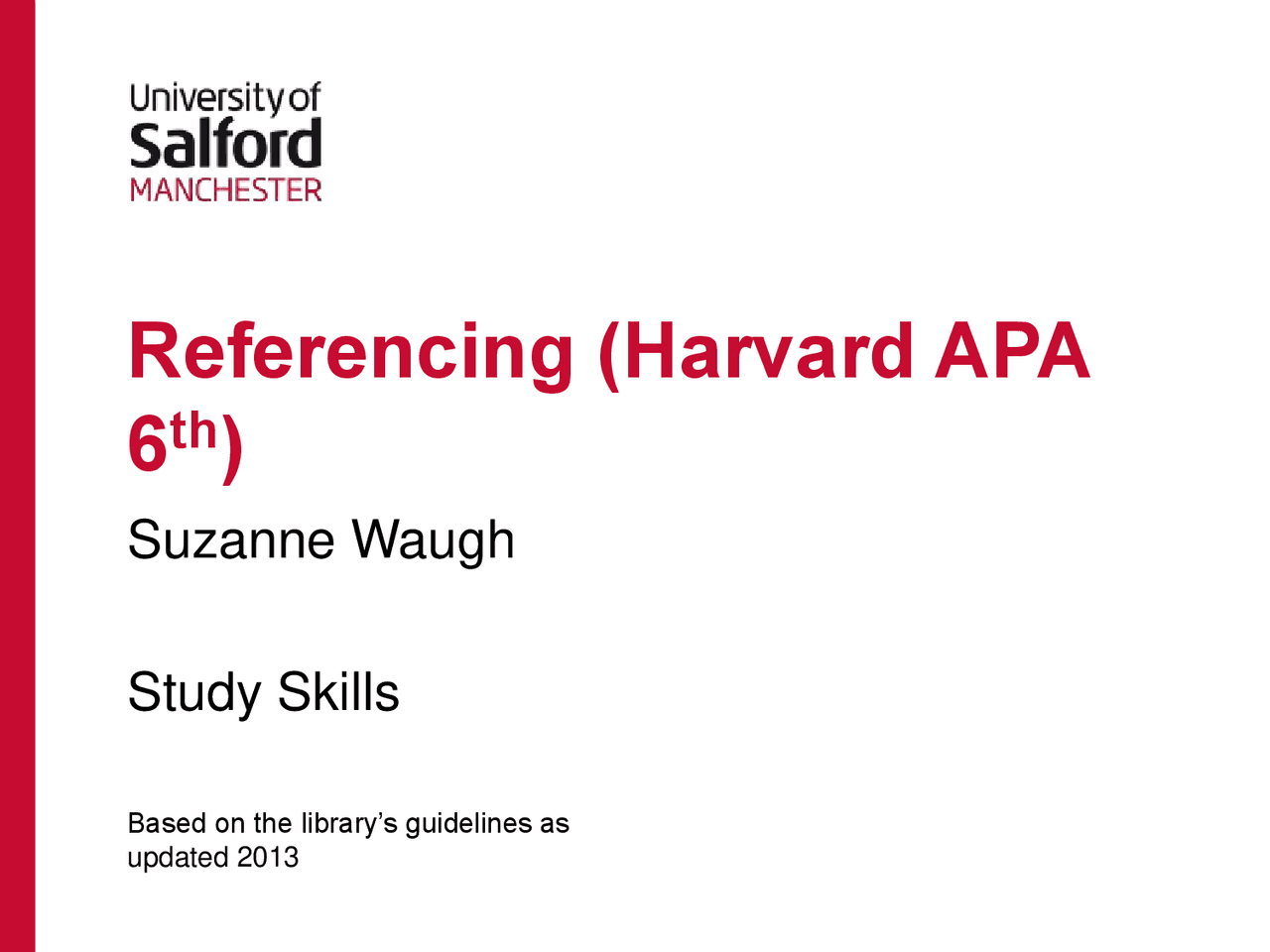 Referencing Guide: Harvard APA (6th) Style | Study notes Health ...