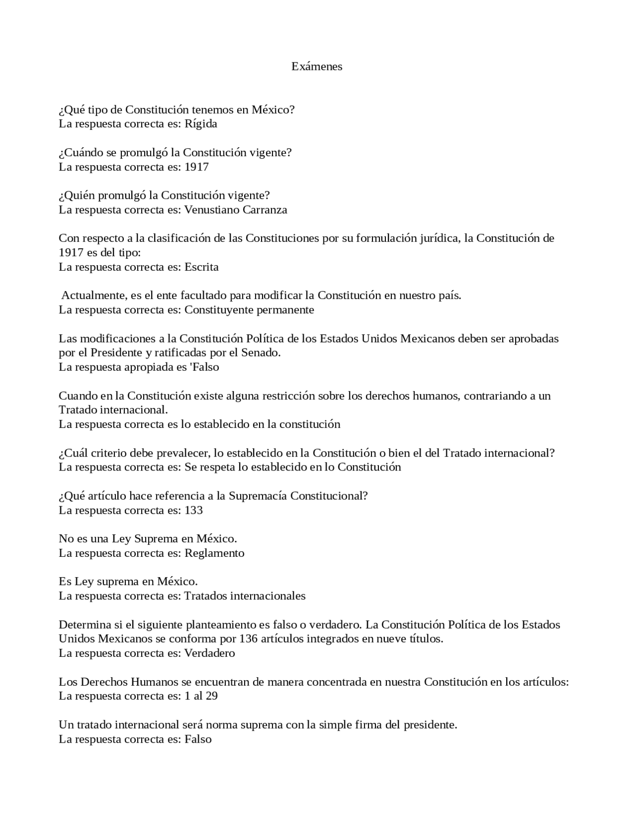 exámen de derecho constitucional | Exámenes de Derecho Común | Docsity