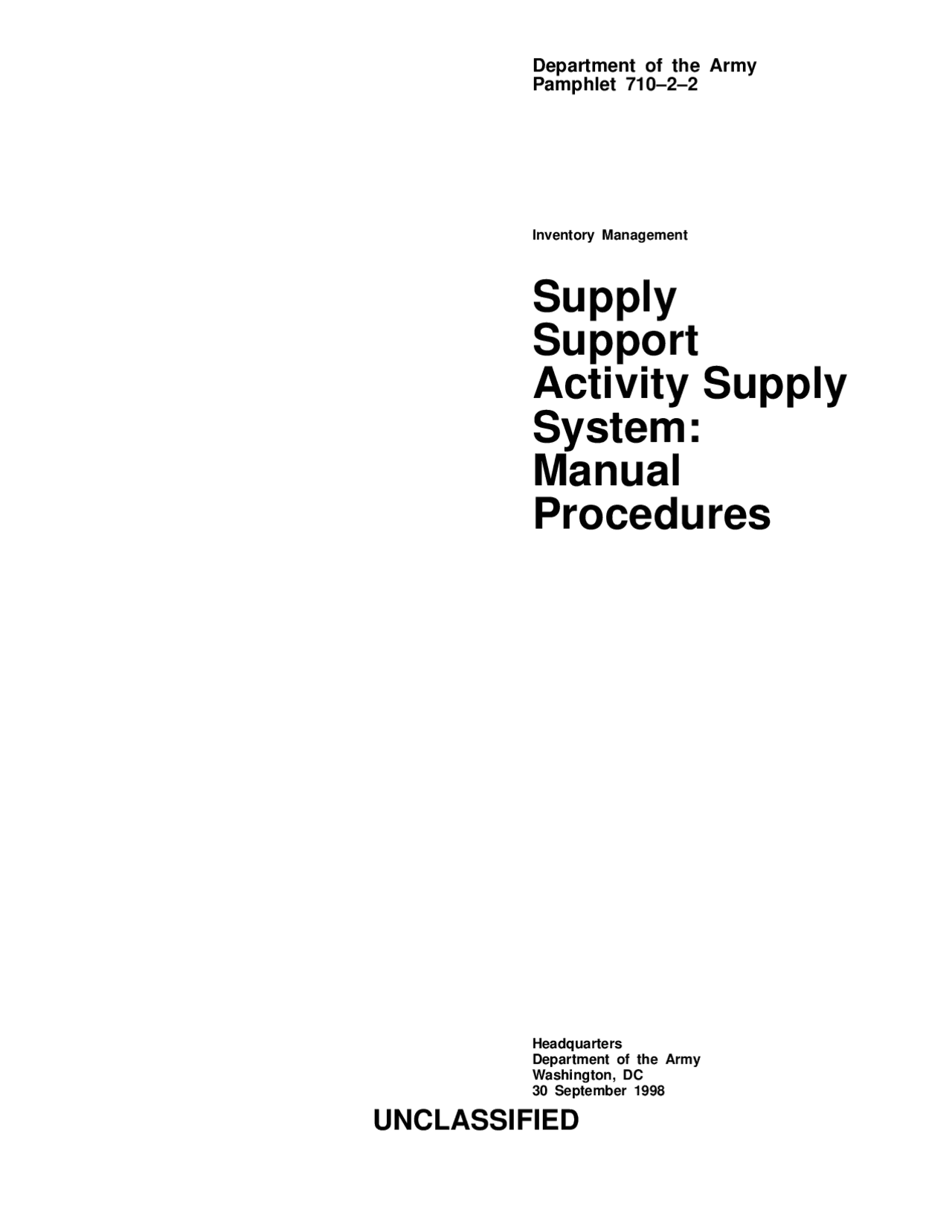Supply Support Activity Supply System: Manual Procedures | Schemes and ...