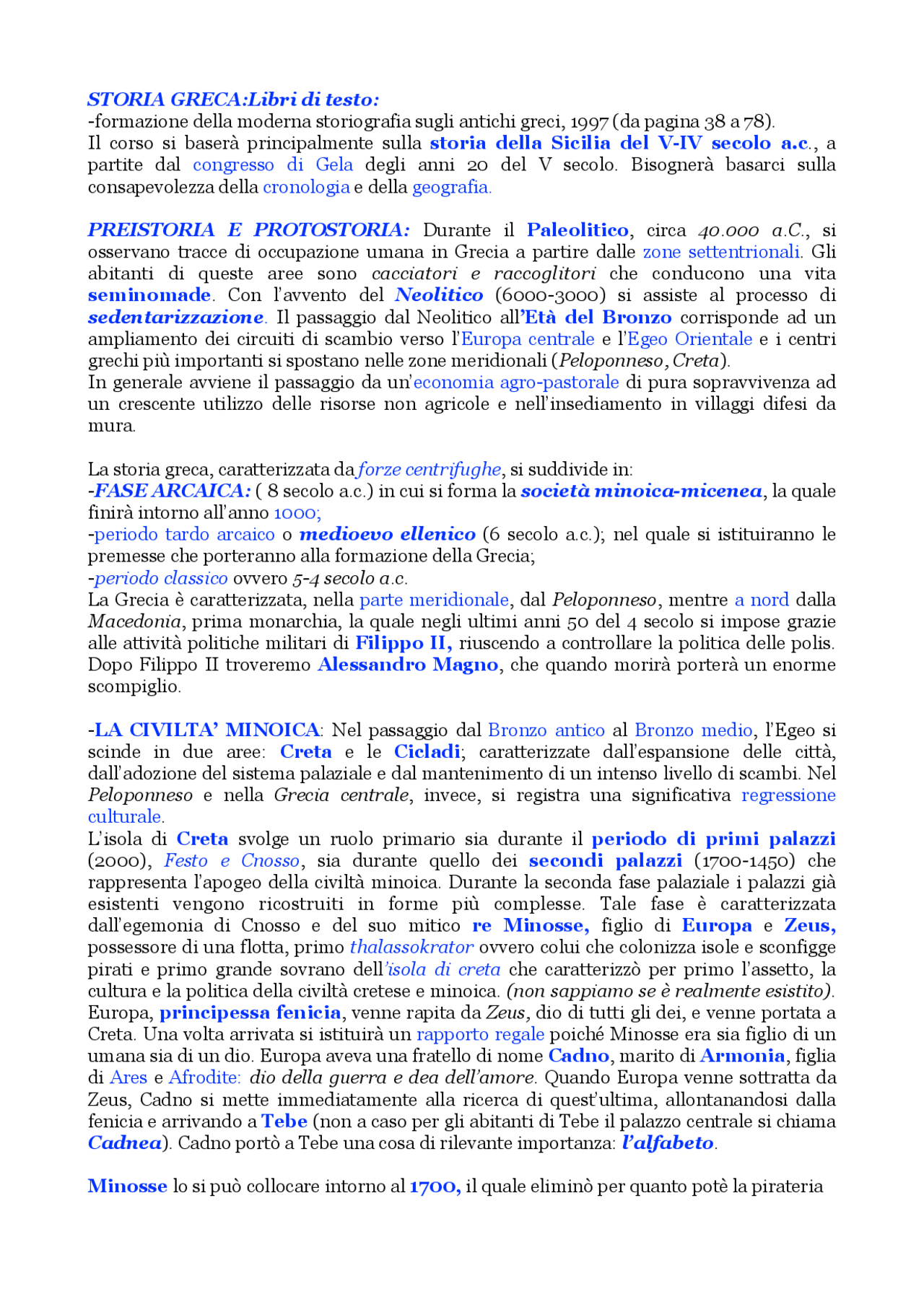 Preparazione Per Lesame Di Storia Greca Appunti Di Storia Docsity