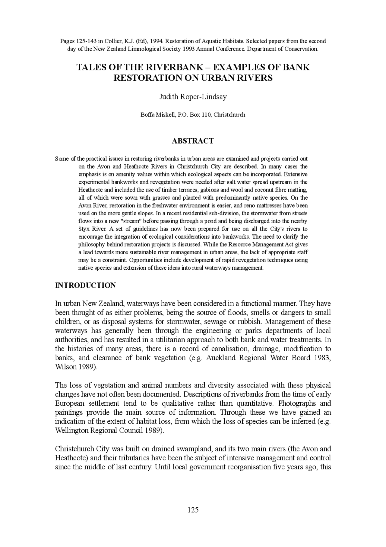 Examples of Bank Restoration on Urban Rivers | Lecture notes ...