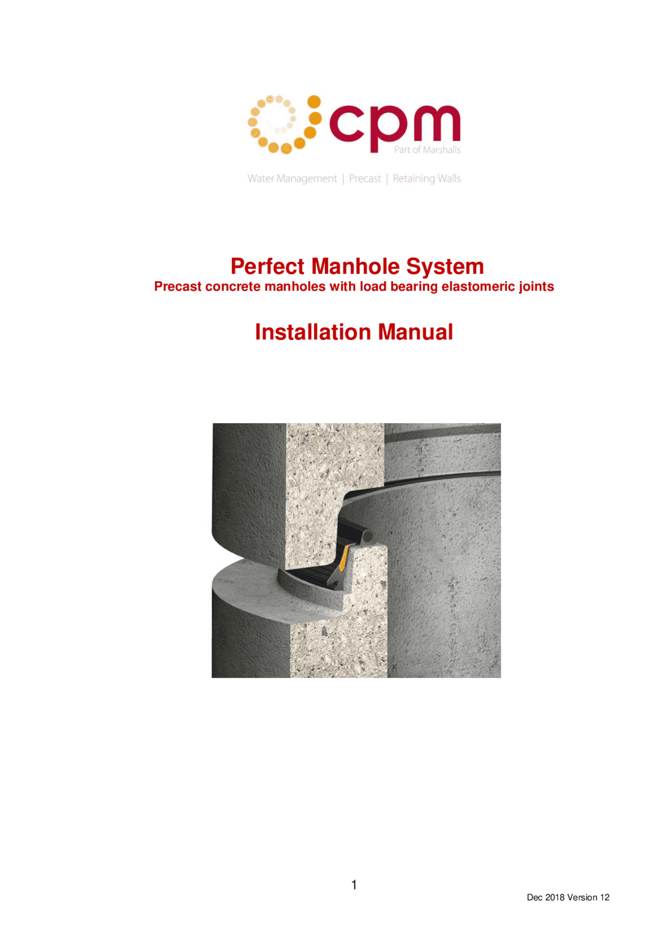 Perfect Manhole System Installation Manual | Lecture notes Construction ...