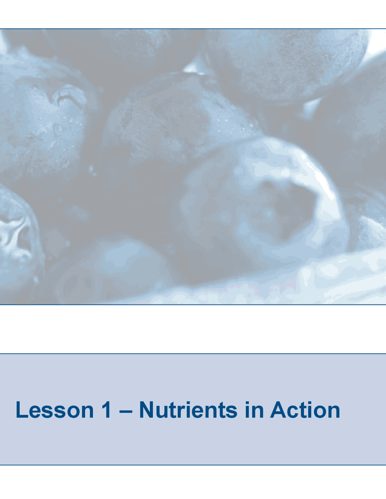 Lesson 1 Nutrients In Action Lecture Notes Spanish Docsity