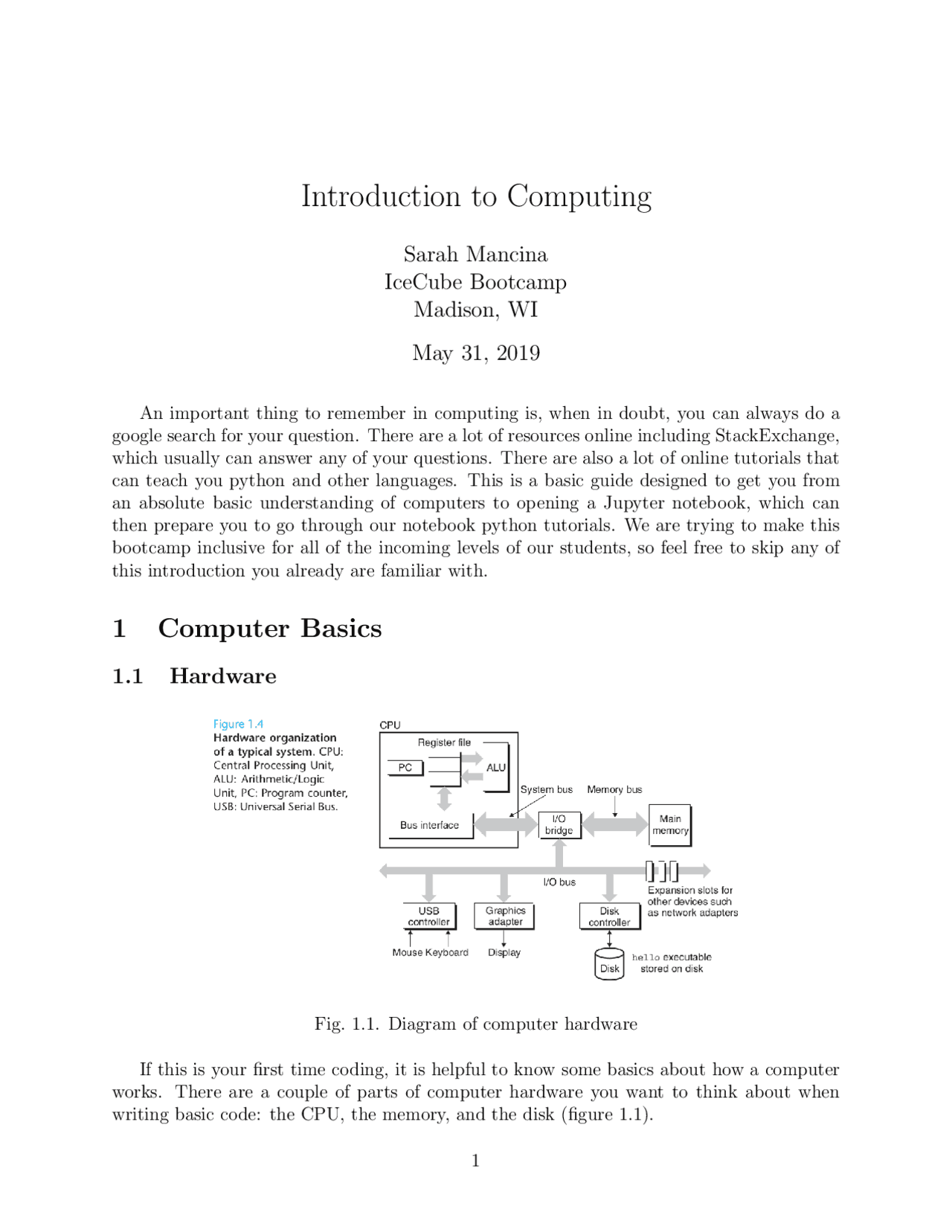 Introduction To Computing Lecture Notes Introduction To Computing 3050