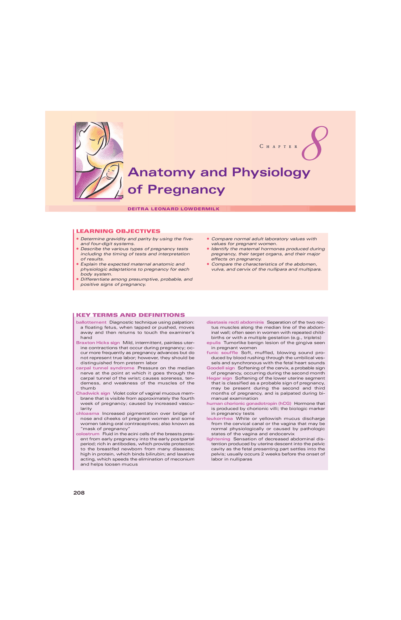 Anatomy and Physiology of Pregnancy | Study notes Anatomy | Docsity