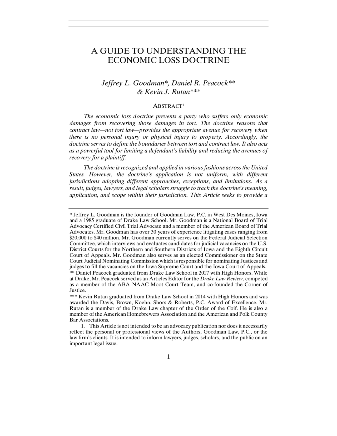 A GUIDE TO UNDERSTANDING THE ECONOMIC LOSS ... | Study notes Contract ...