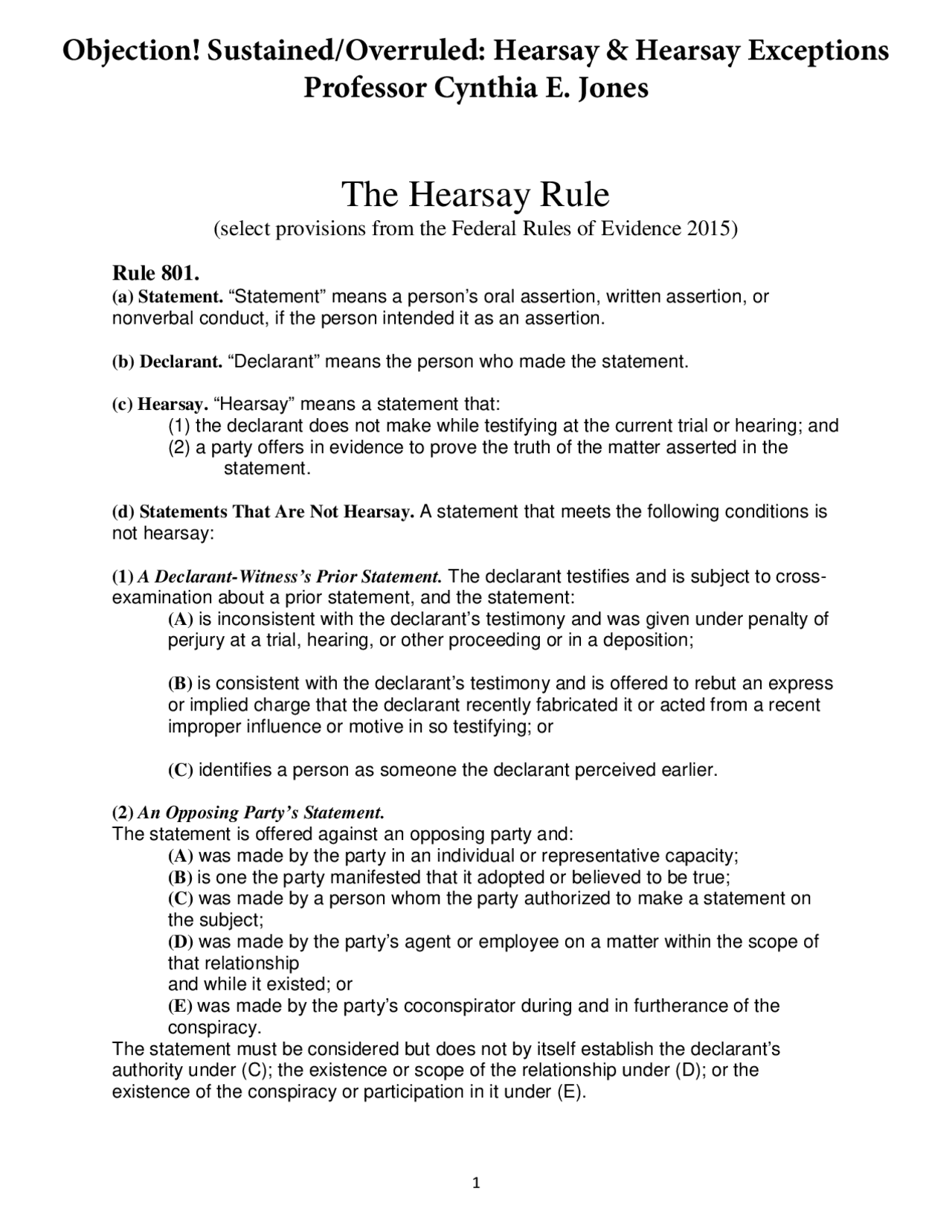 The Hearsay Rule | Schemes and Mind Maps History | Docsity