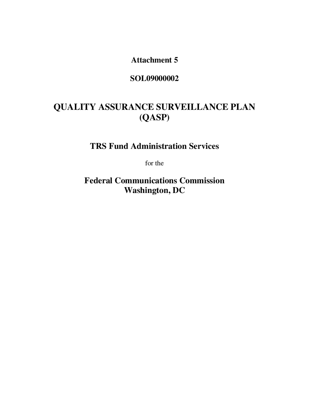 QUALITY ASSURANCE SURVEILLANCE PLAN (QASP) | Lecture notes ...