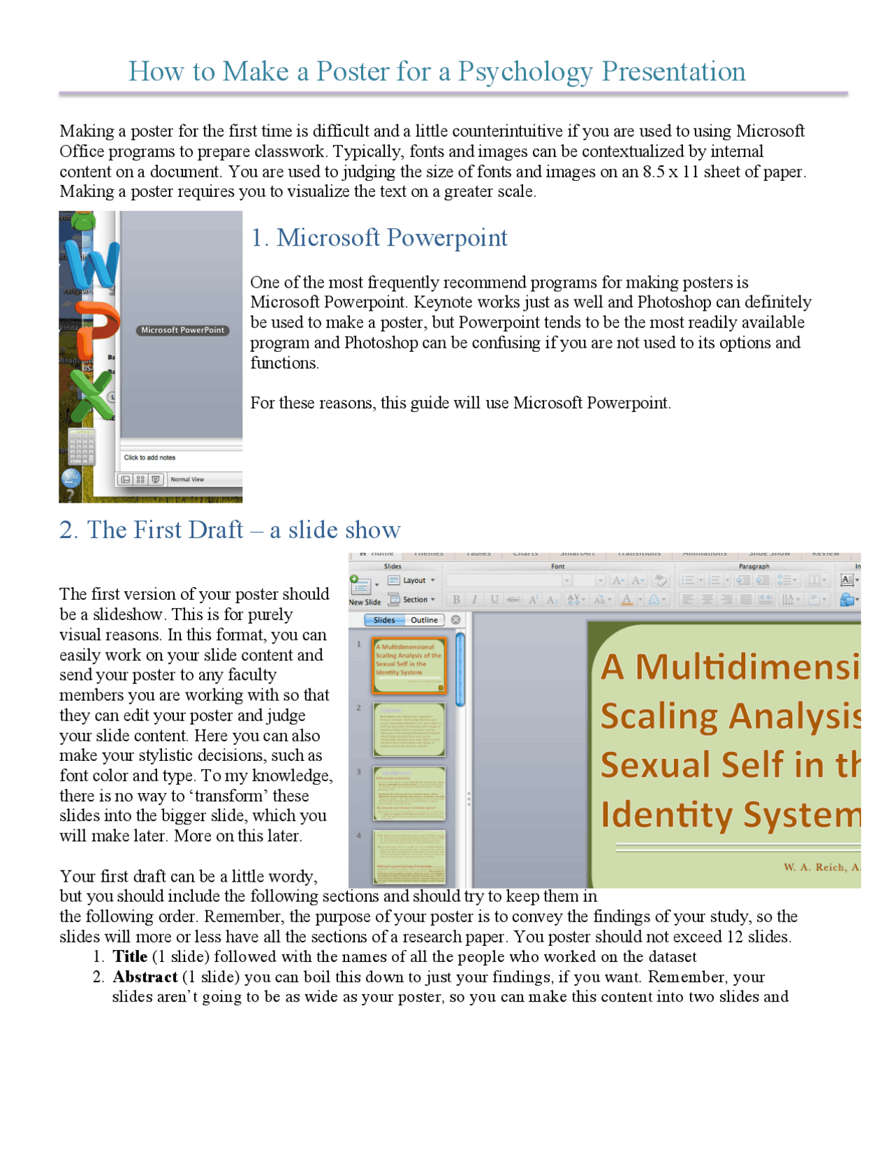 How to Make a Poster for a Psychology Presentation | Exercises ...